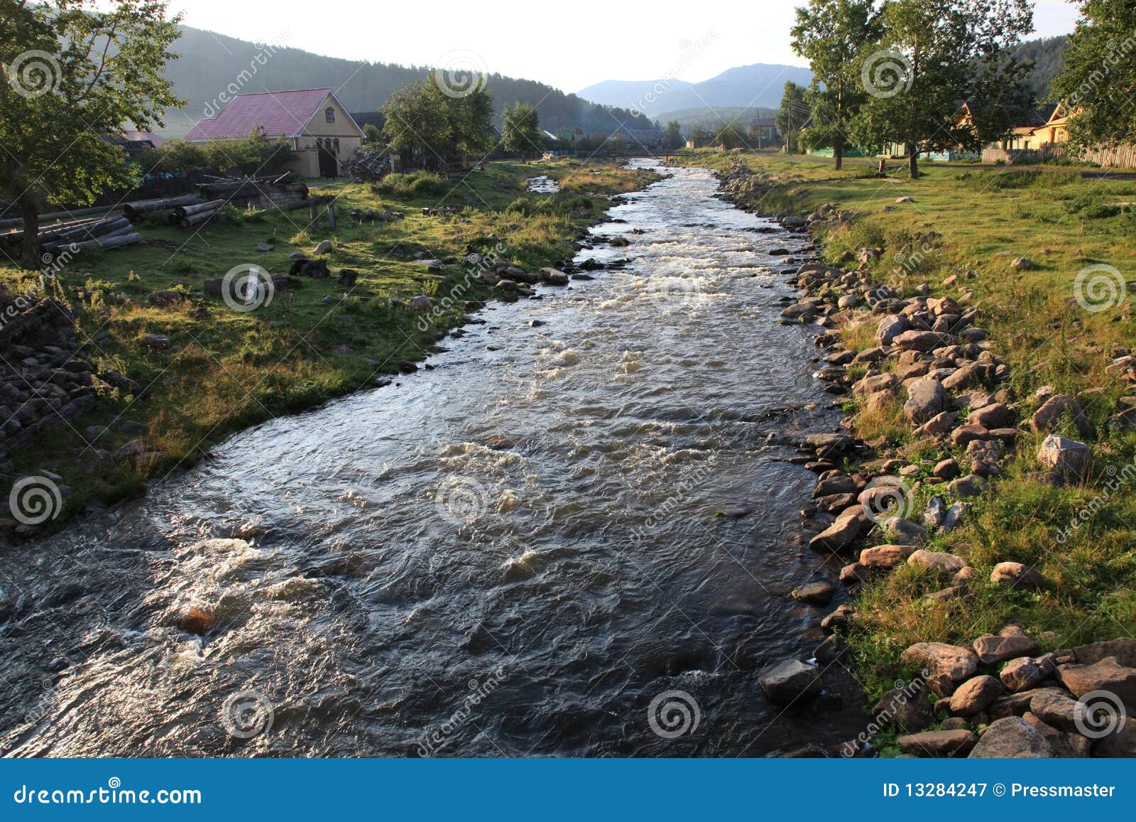 Village river stock image. Image of life, majestic, environment - 13284247