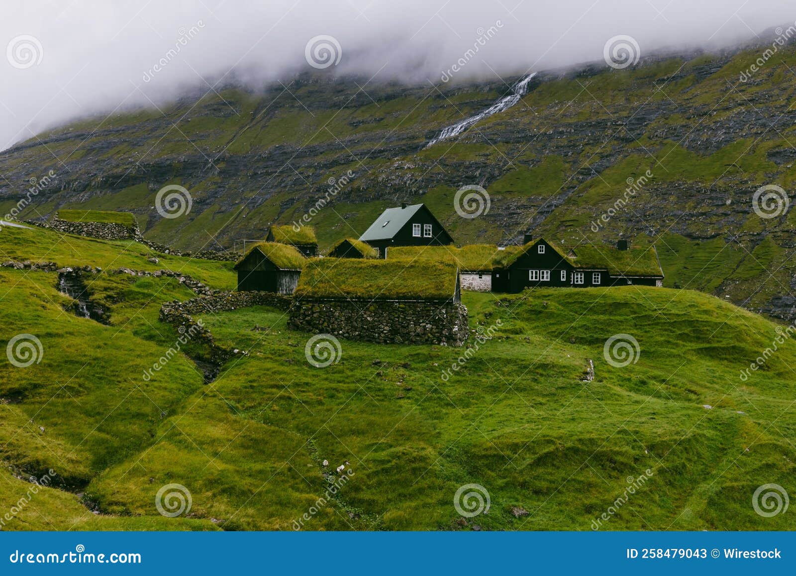 Village of Saksun in the Faroe Islands Stock Image - Image of valley ...