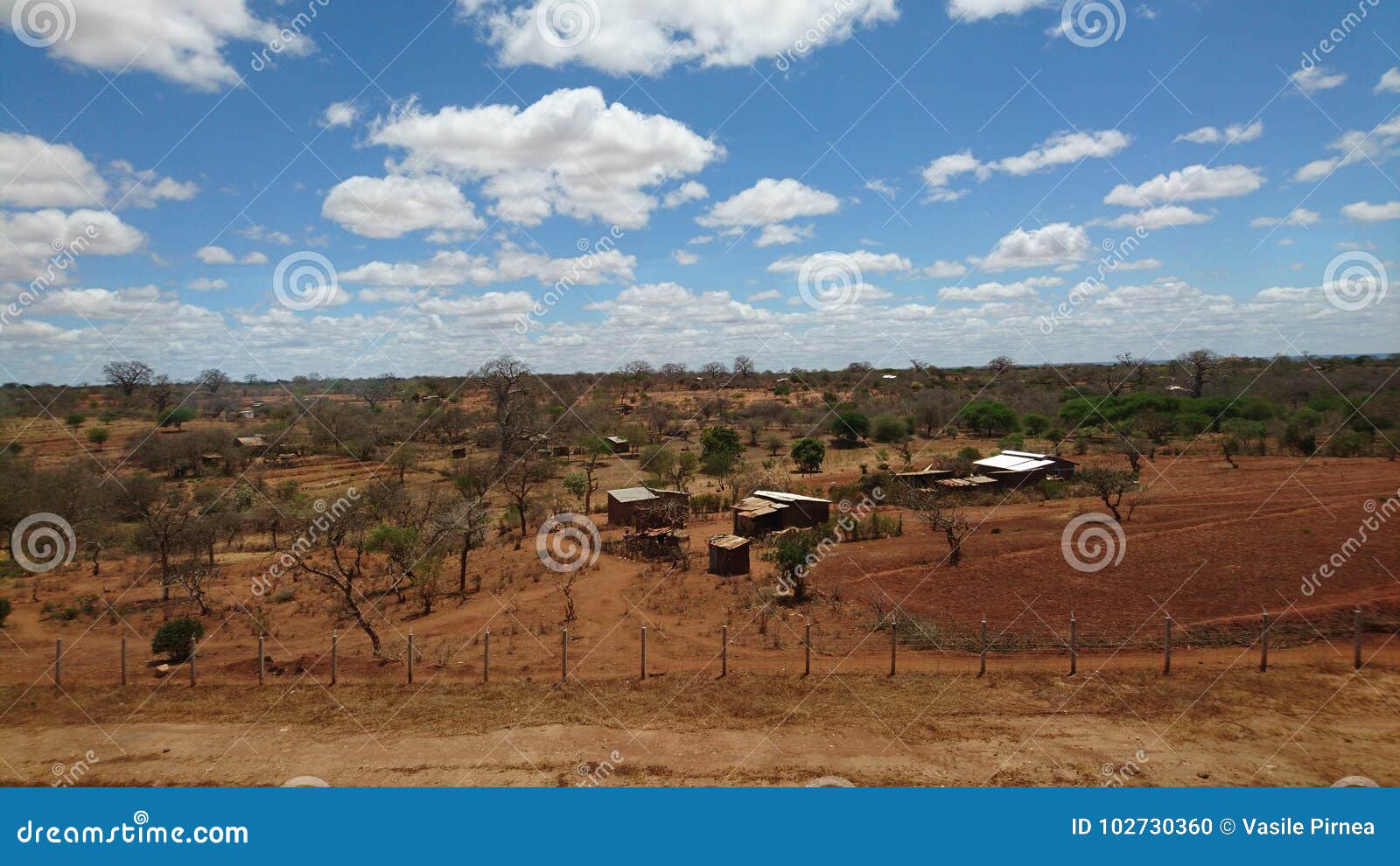 Village in Savanah stock photo. Image of kenyan, savanah - 102730360