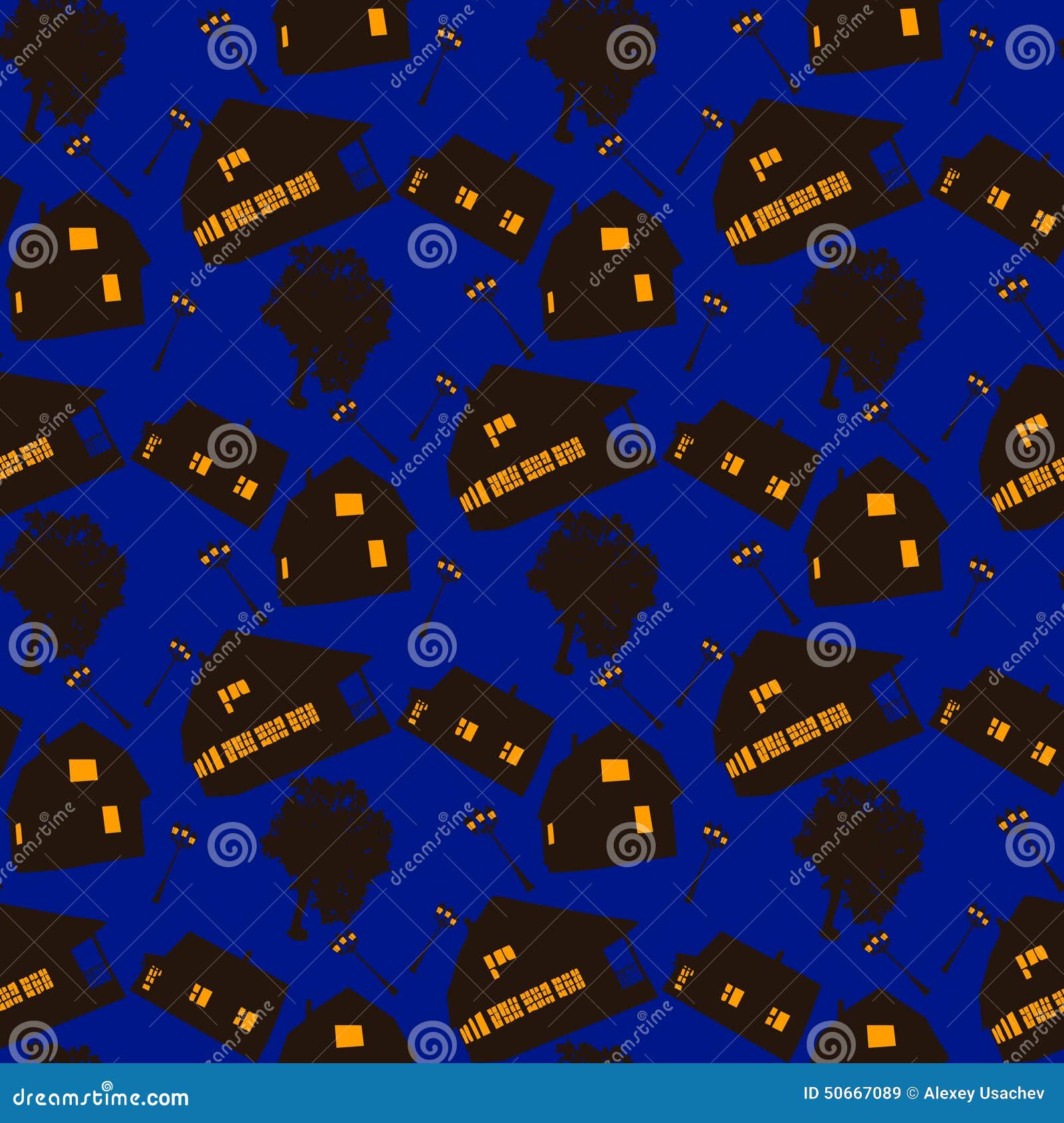 Village seamless pattern stock vector. Illustration of forest - 50667089