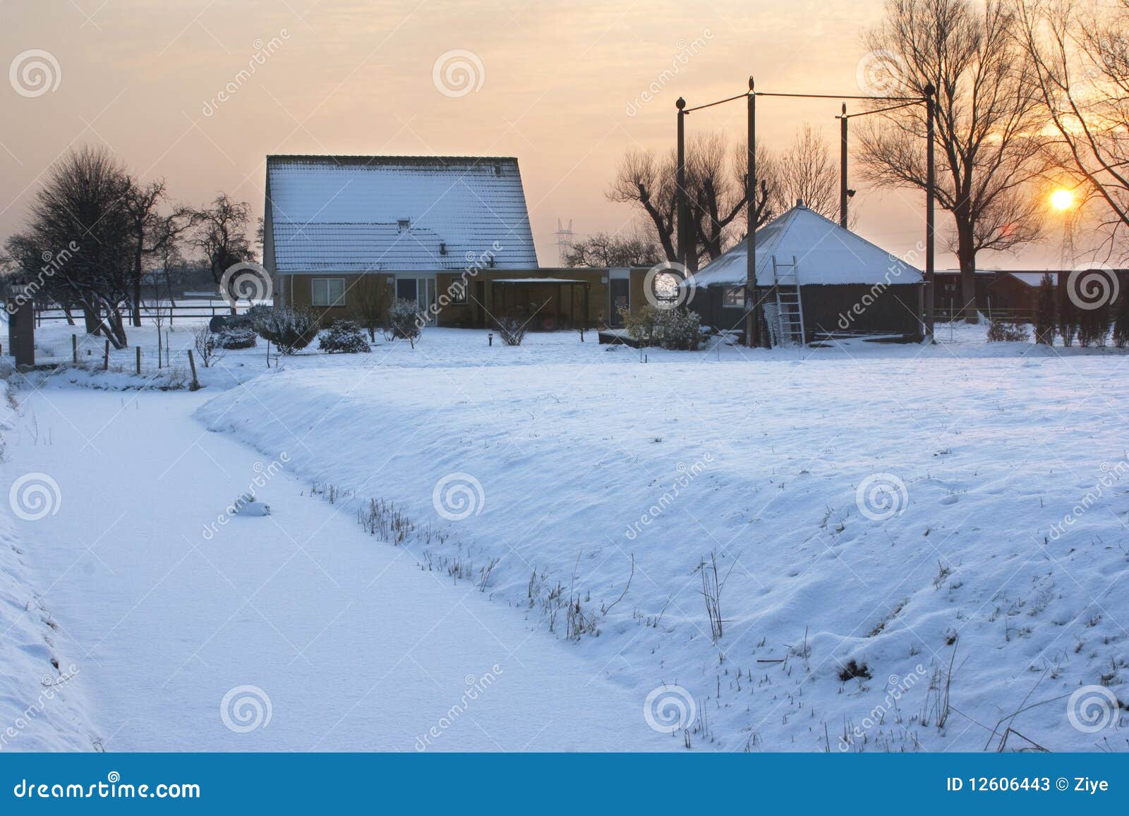 Village in the Snow stock image. Image of destinations - 12606443