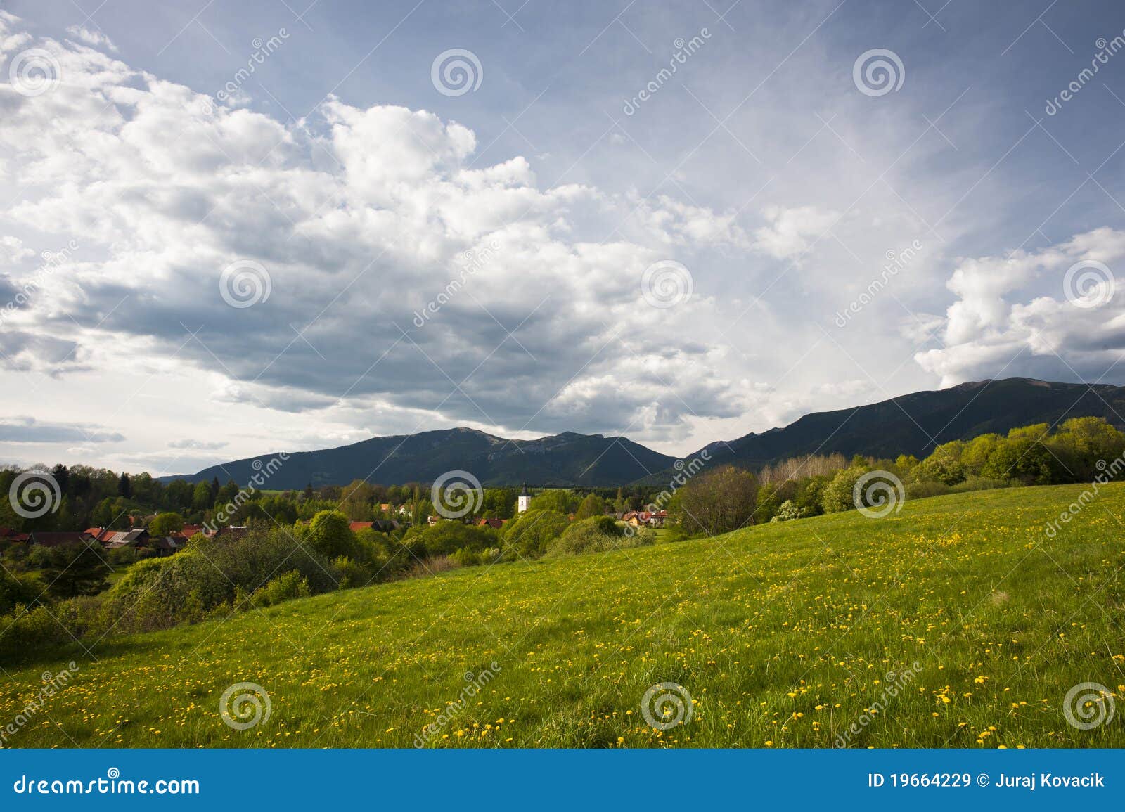Village in spring country stock image. Image of flowers - 19664229