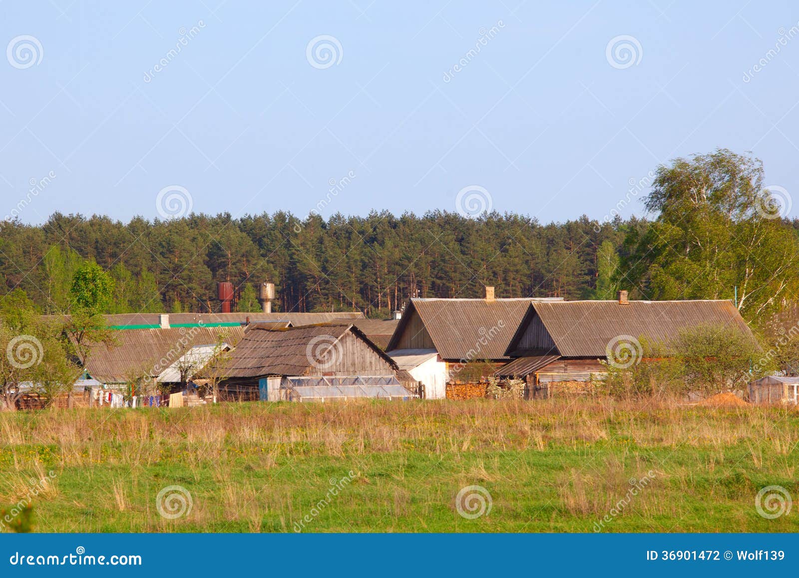 Village in Spring Rural Landscape Stock Photo - Image of season ...