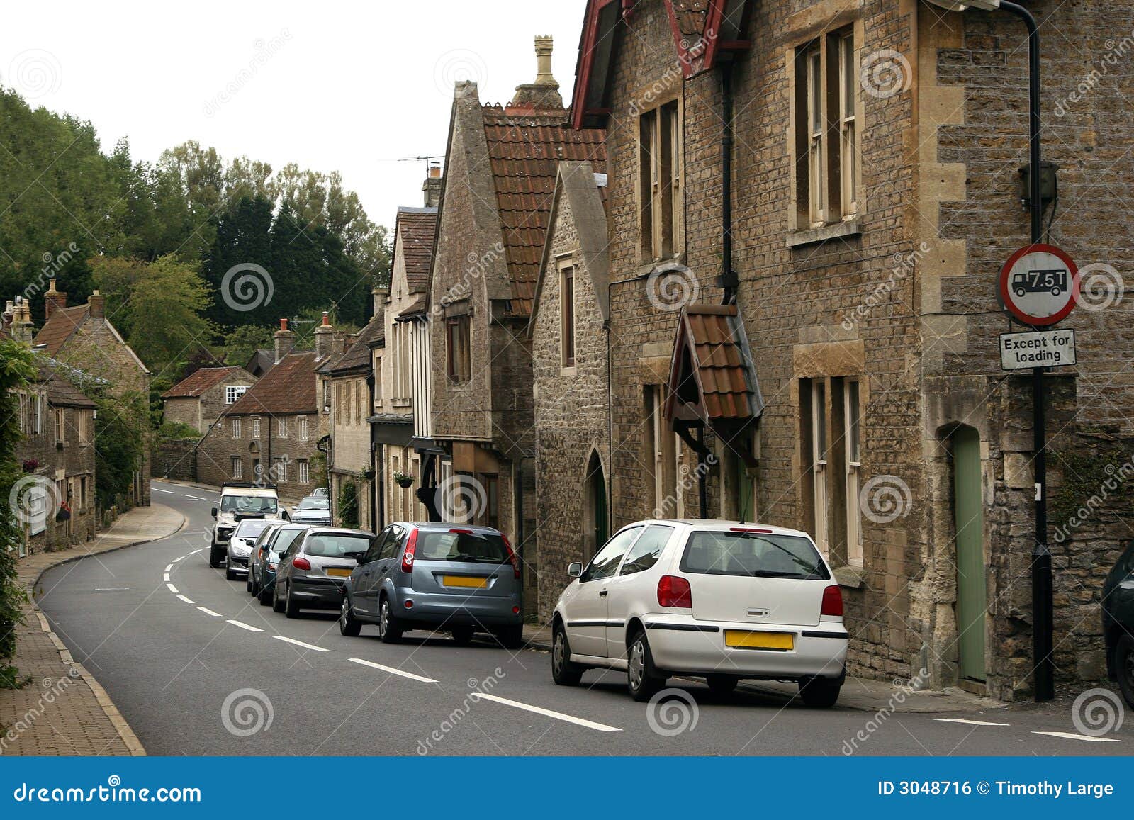 Village street stock photo. Image of parking, english - 3048716