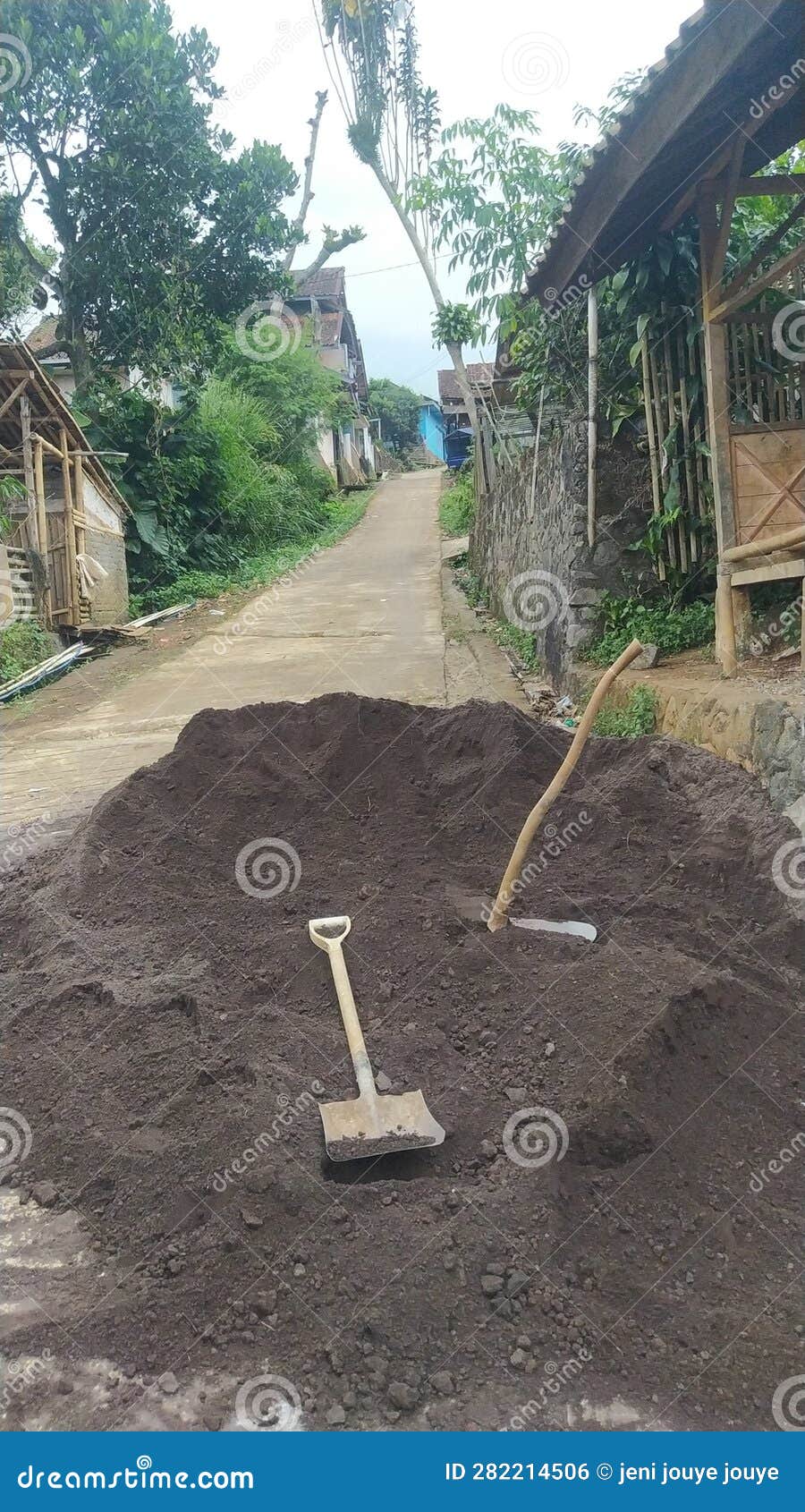 Village Streets Covered with Sand for Building Materials Stock Photo ...