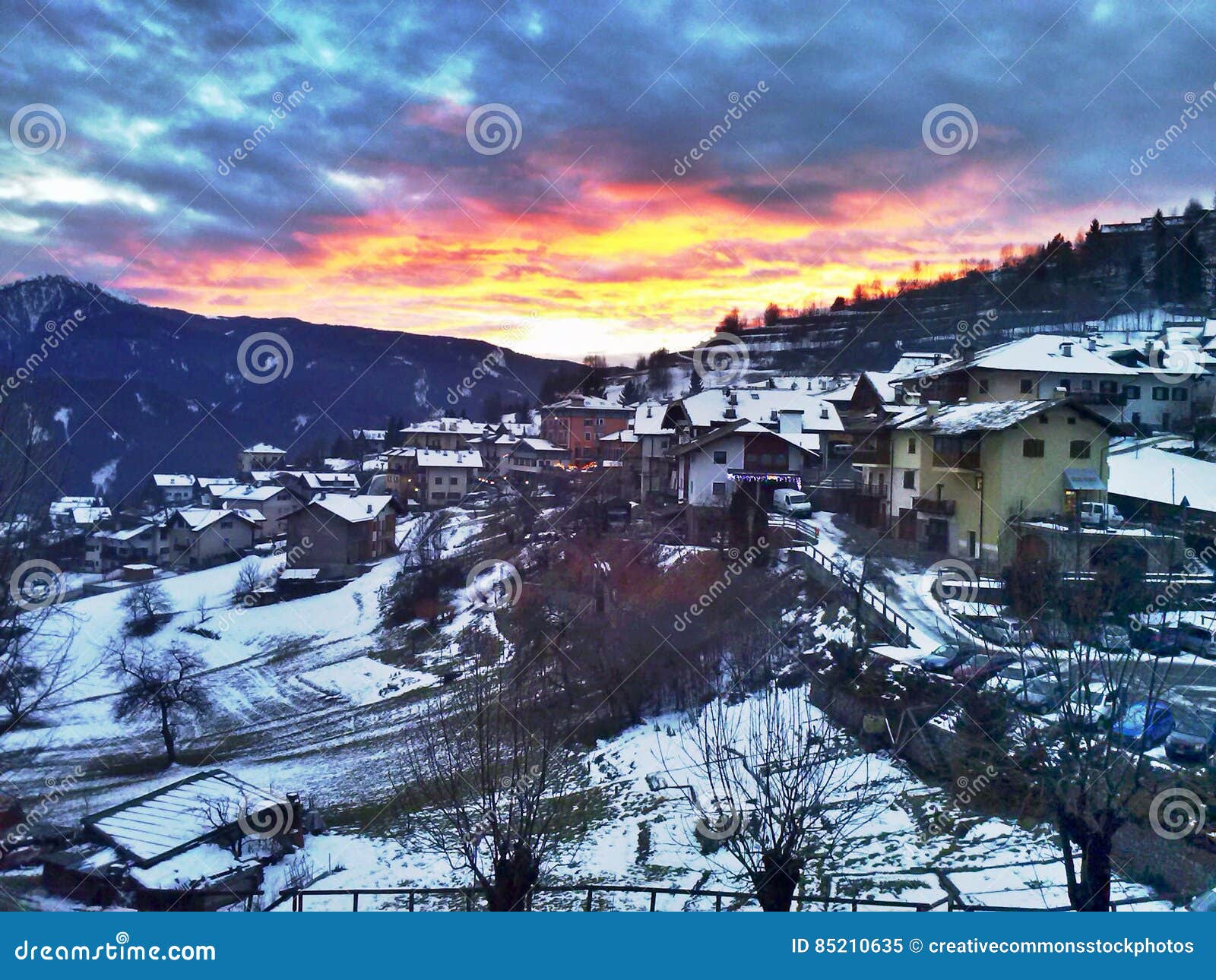 Village At Sunset Picture. Image: 85210635