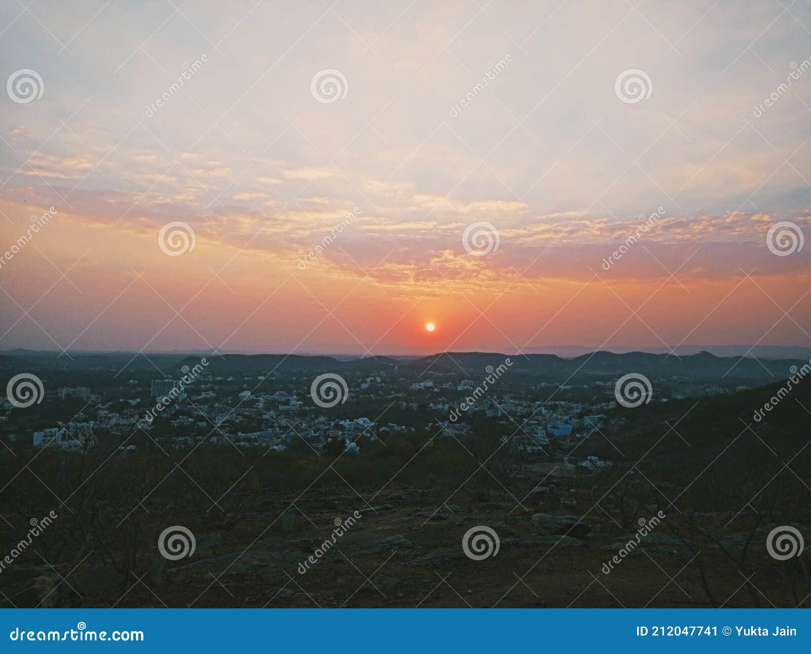 A village sunset view stock image. Image of sunset, village - 212047741