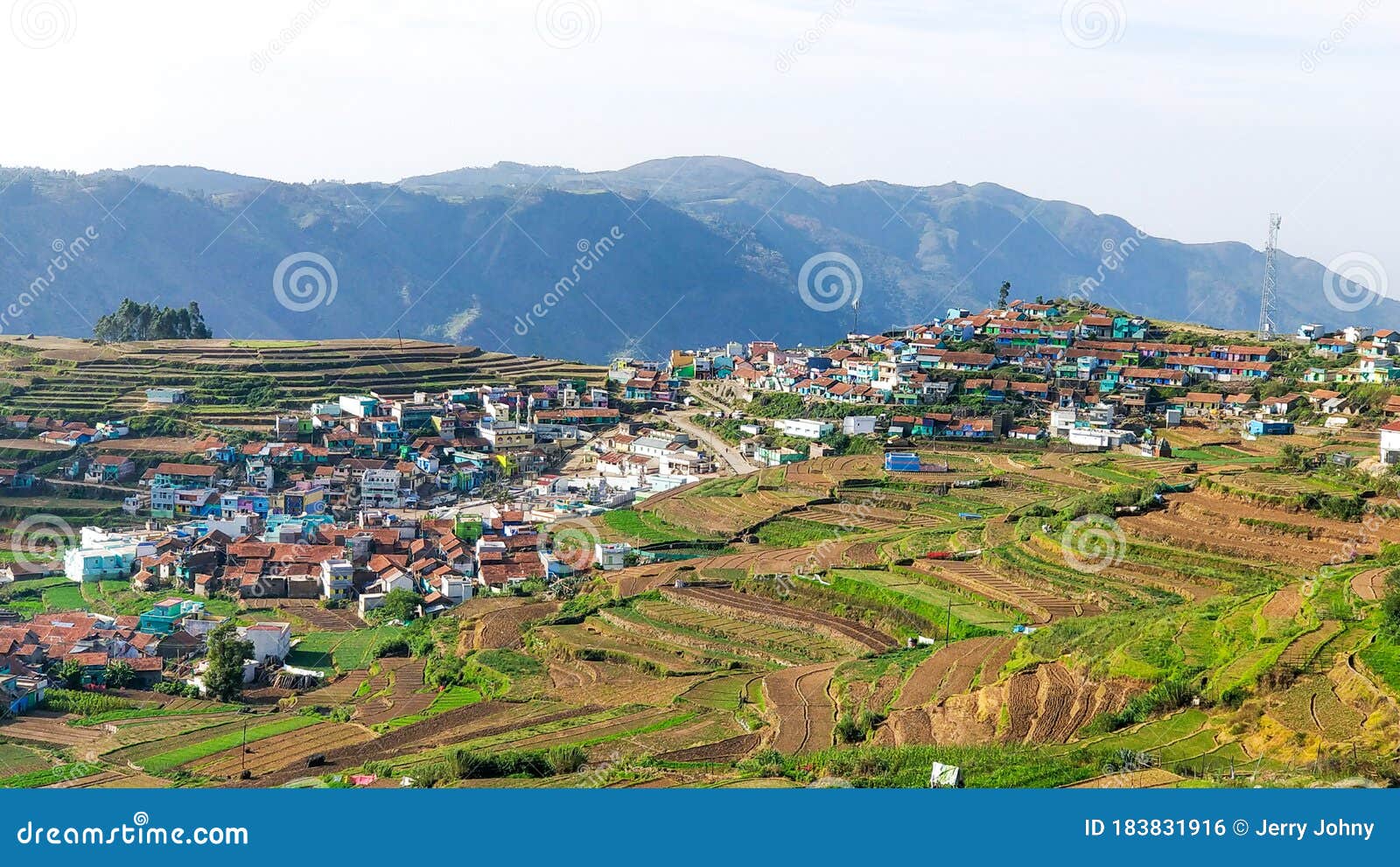 A Village on Terraced Fields Stock Photo - Image of mountains ...