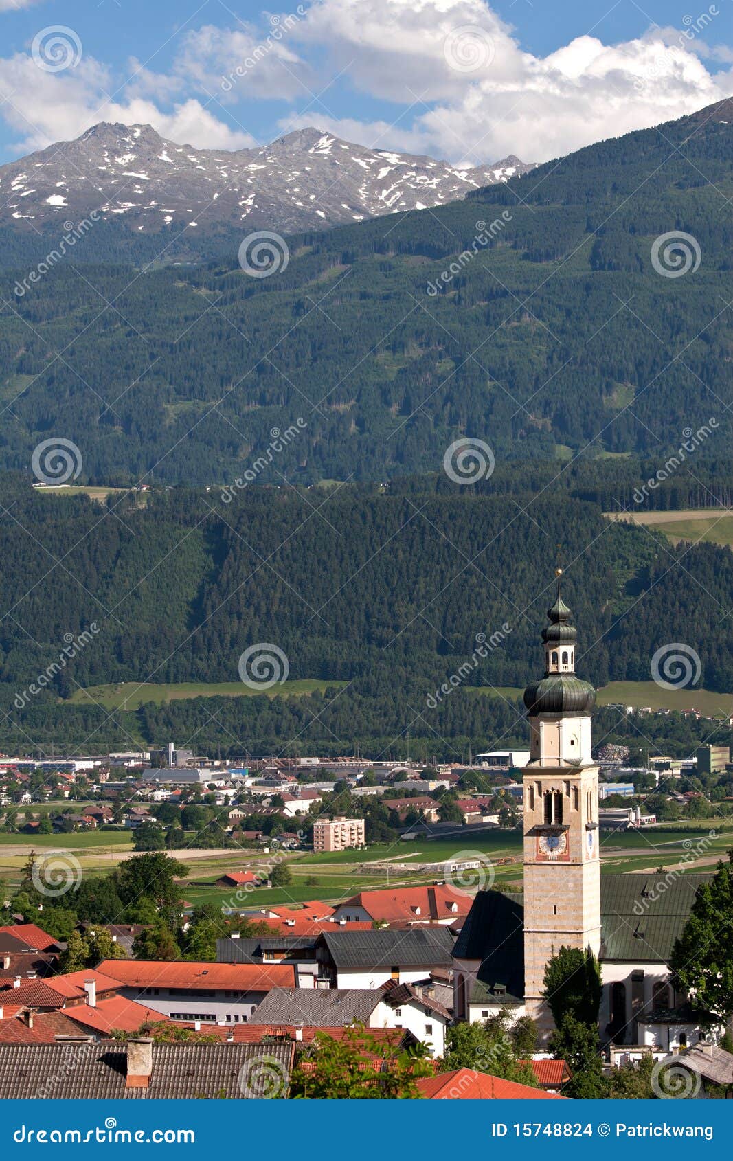 Village Thaur Austria stock photo. Image of alps, clouds - 15748824