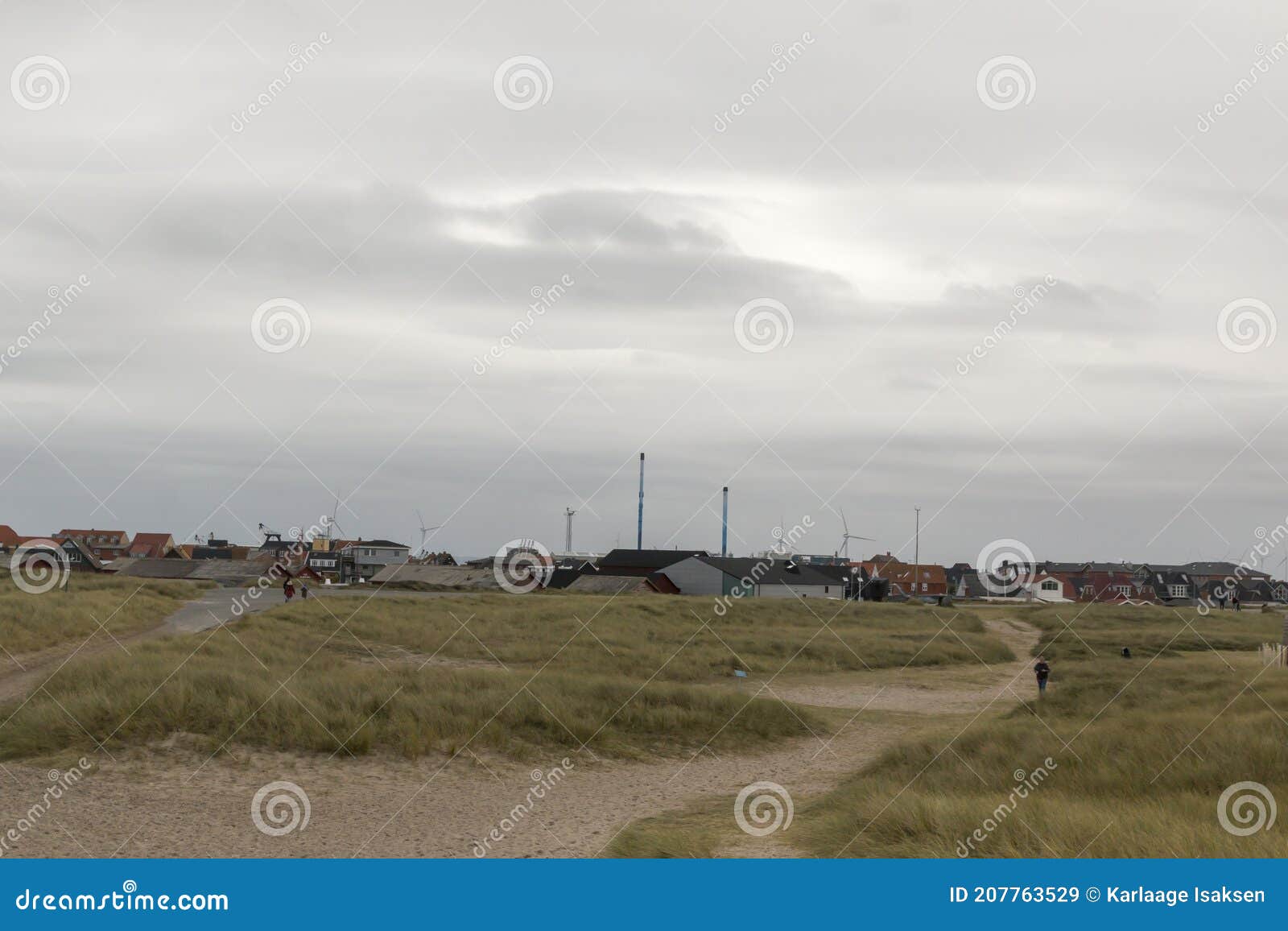 The Village Thyboroen in Denmark Seen from the Beach Editorial Stock ...