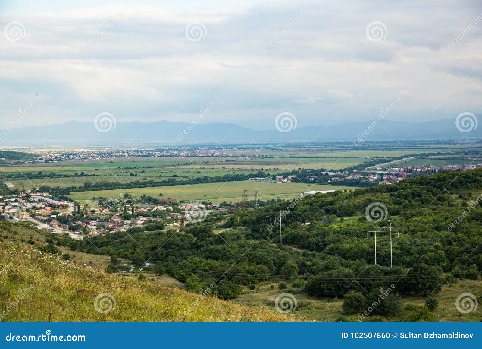 A Village in the Valley between the Mountains, Chechnya Stock Photo ...
