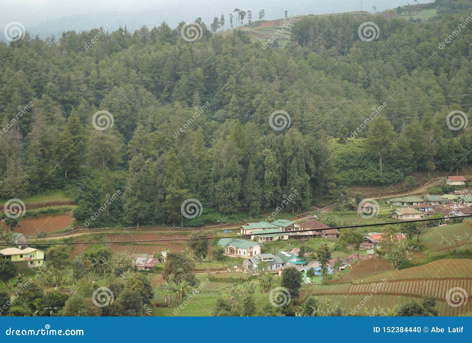 Village in the Valley, West Java Indonesia Stock Photo - Image of ...
