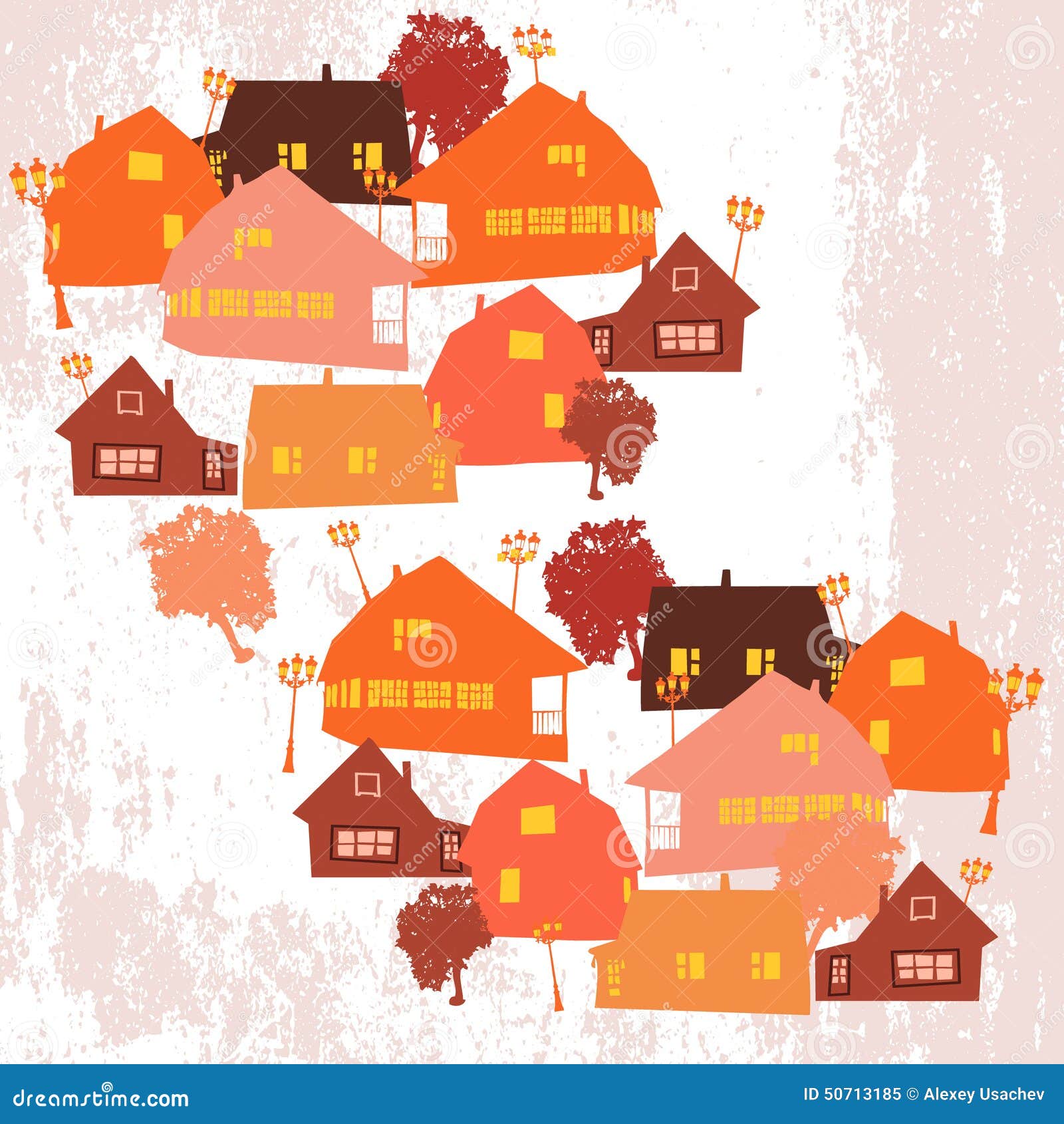 Village vector stock vector. Illustration of decorative - 50713185