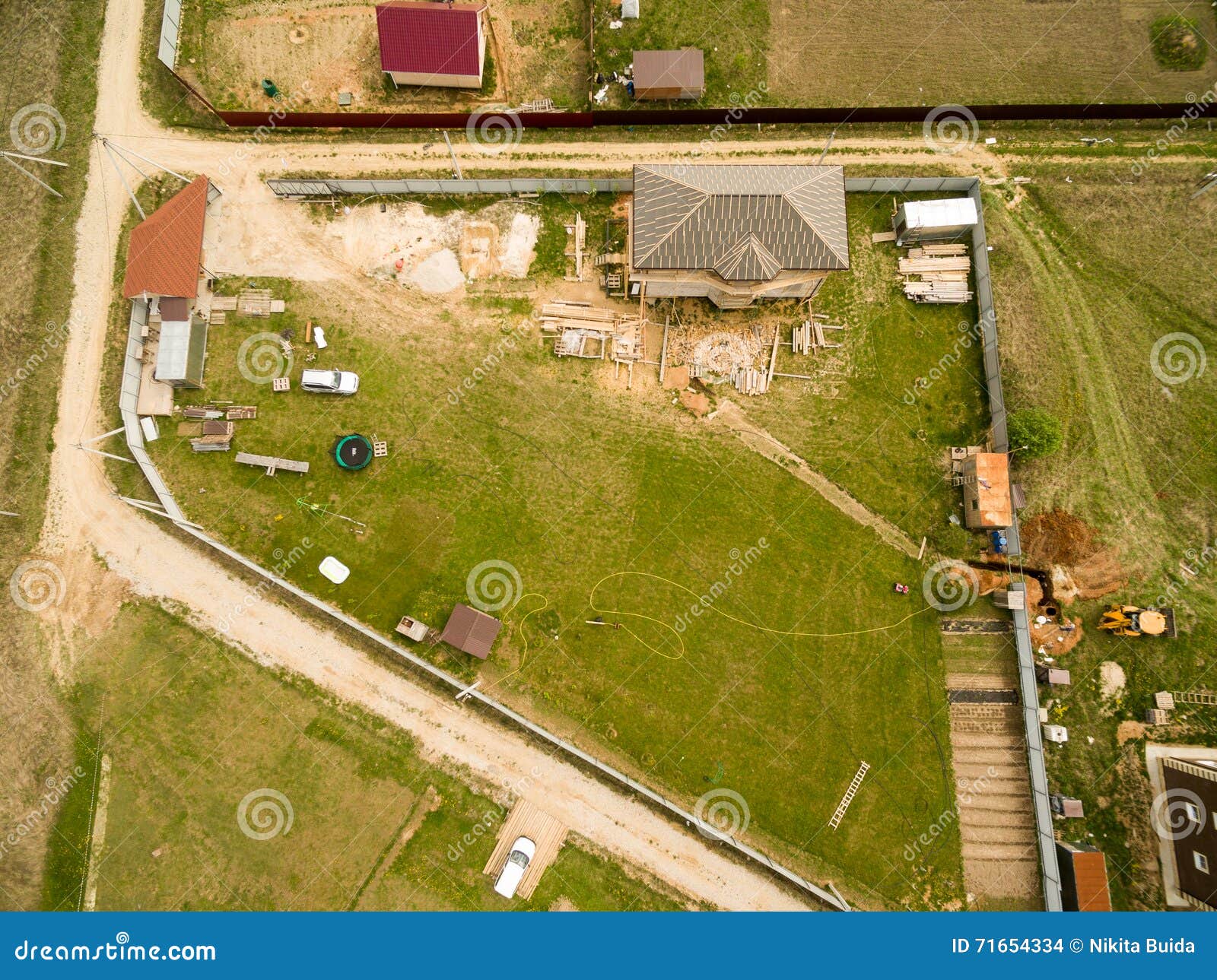 Village view from above stock photo. Image of green, nature - 71654334