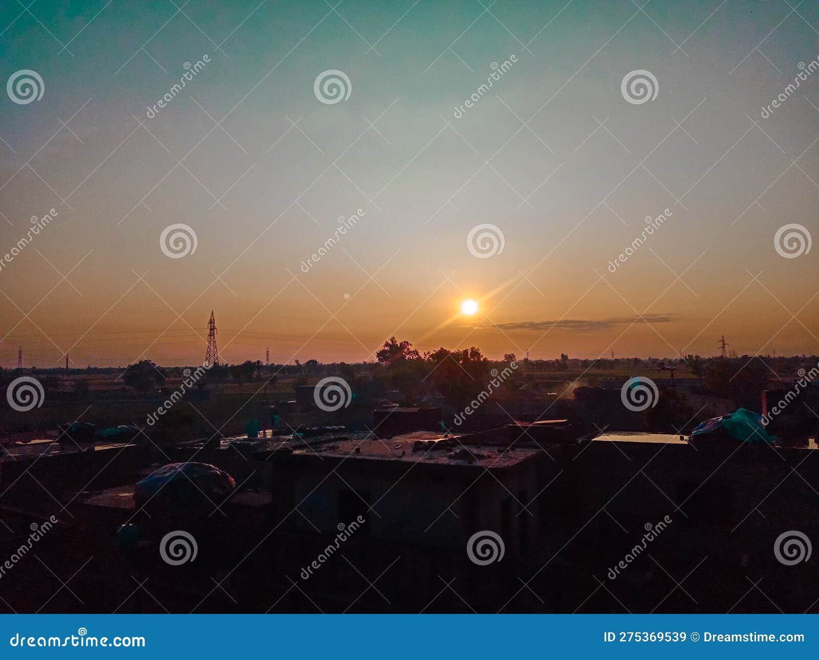 Village View Sunset in Pakistan from Top Stock Image - Image of view ...