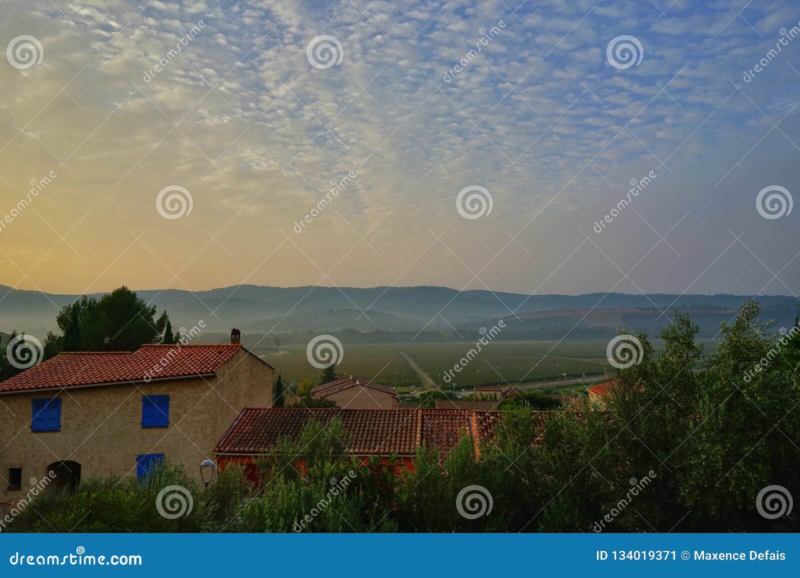 A village view stock image. Image of sundown, home, france - 134019371