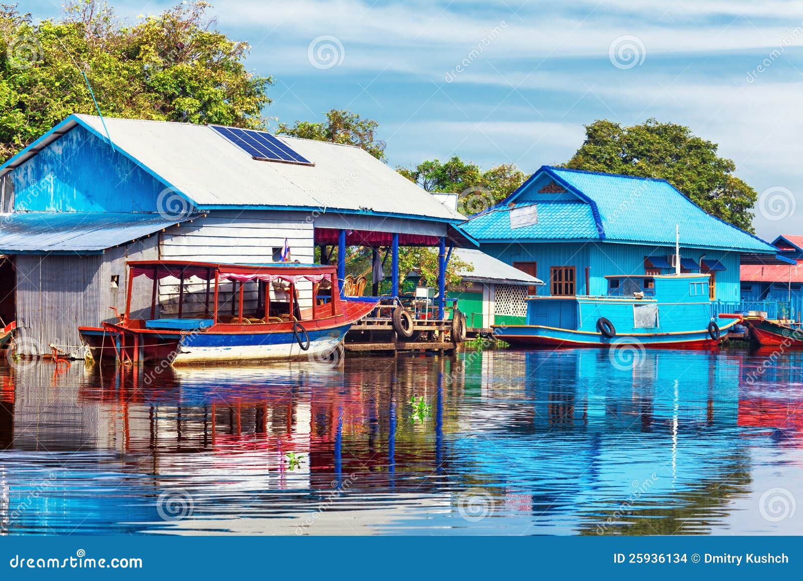 The village on the water stock photo. Image of floating - 25936134