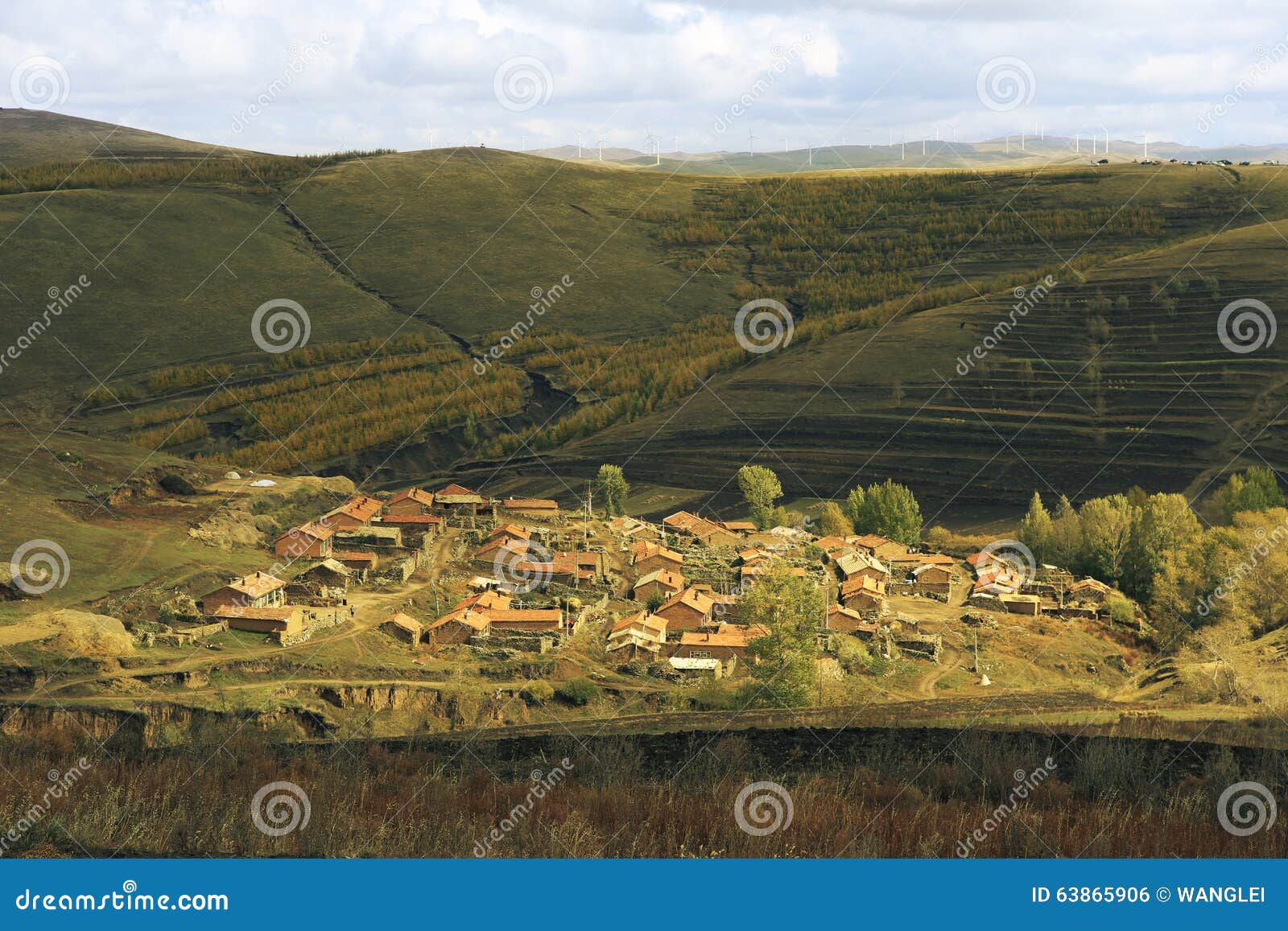 Villages in the Hilly Areas of Inner Mongolia Stock Photo - Image of ...