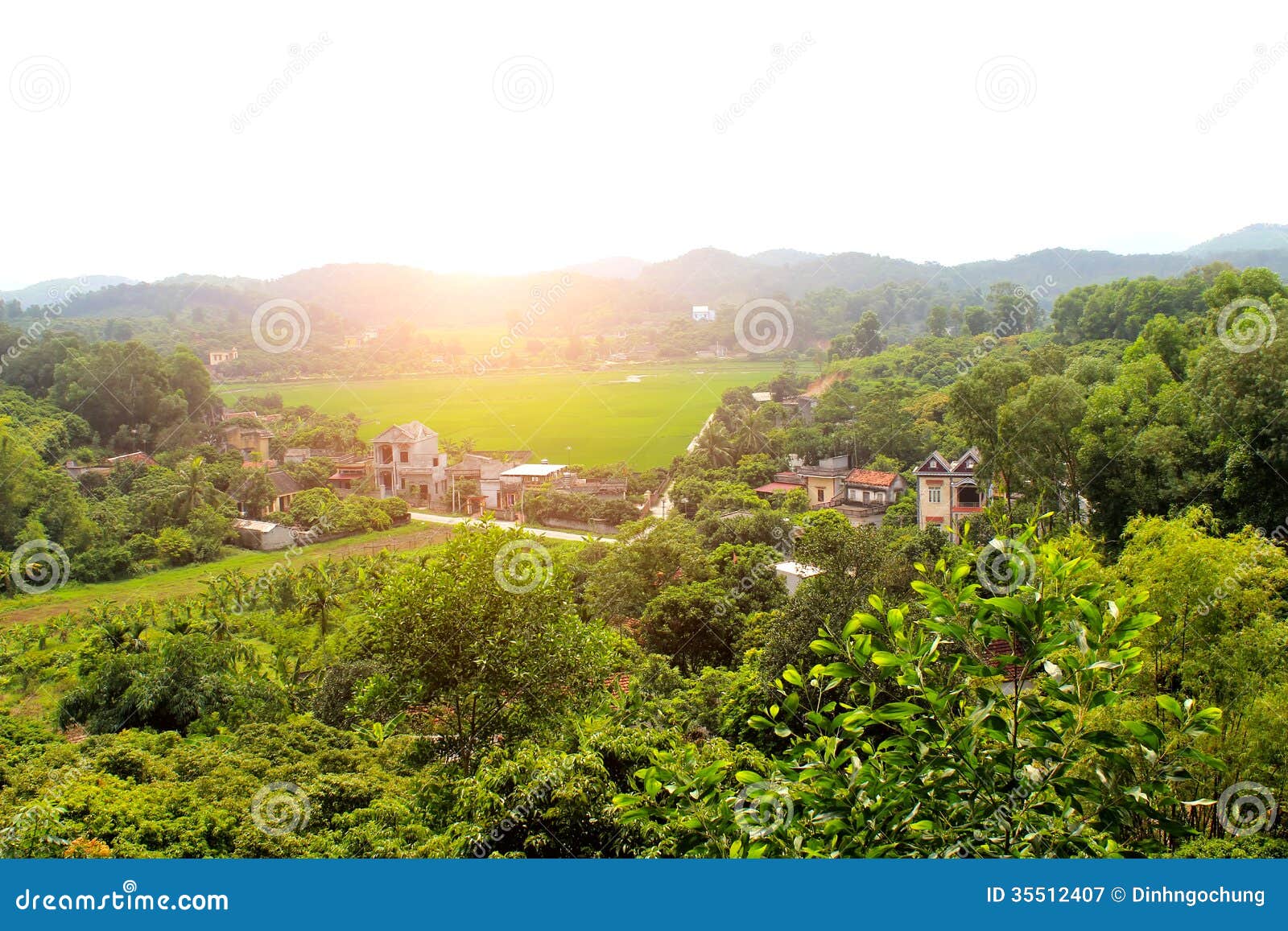 Villages in the Wooded Foothills Stock Image - Image of nature, tourism ...
