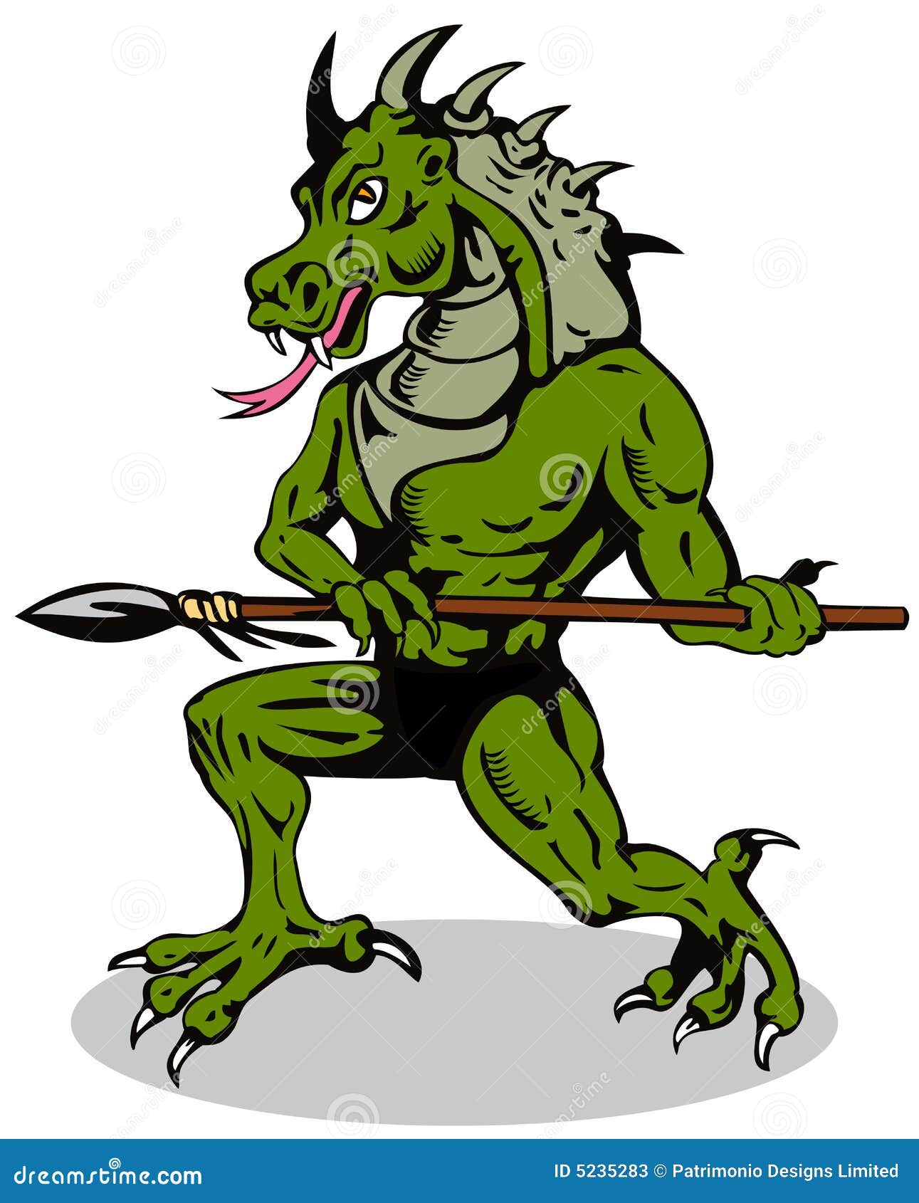 Villain Dragon Man Cartoon Vector | CartoonDealer.com #5235283