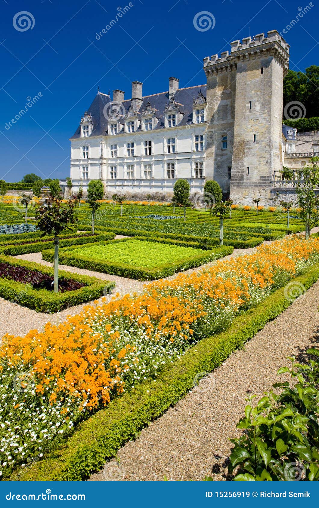 Villandry Castle stock image. Image of france, flora - 15256919