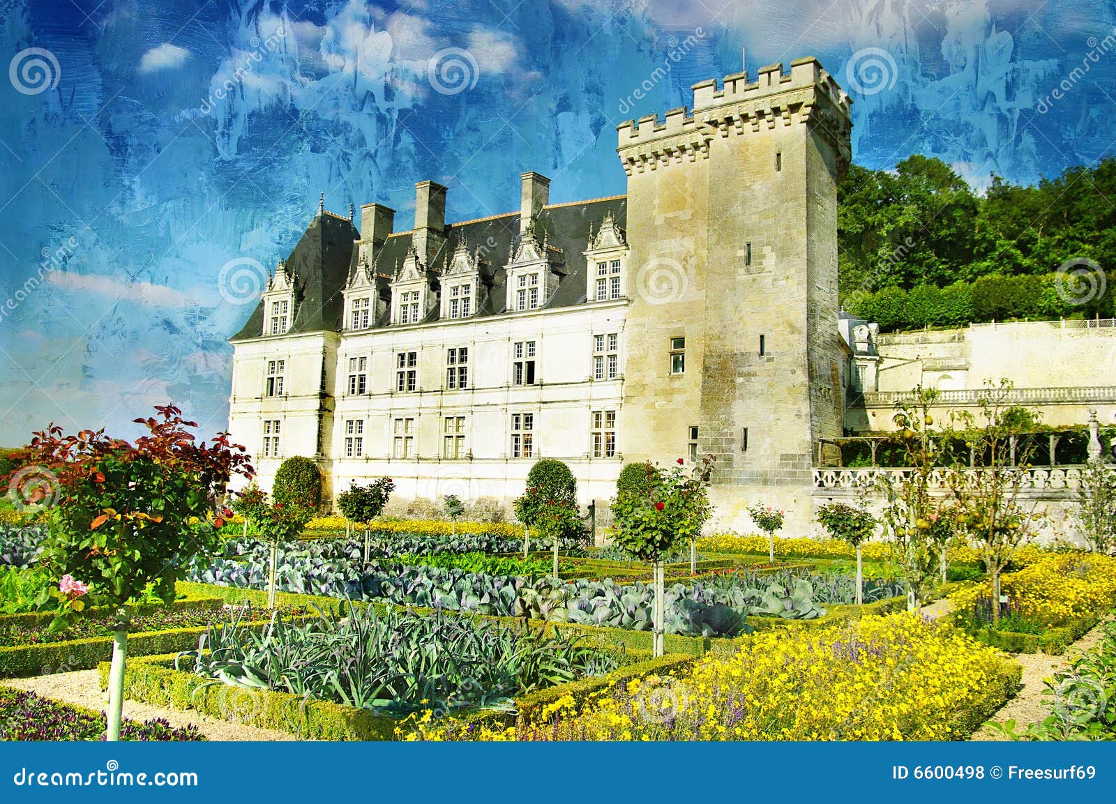 Villandry Castle (Chateau) And Gardens. Royalty-Free Stock Photography ...