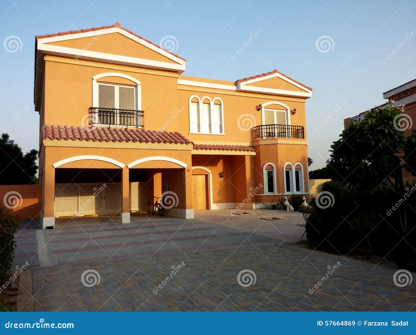 Villas from road view stock image. Image of middle, residential - 57664869