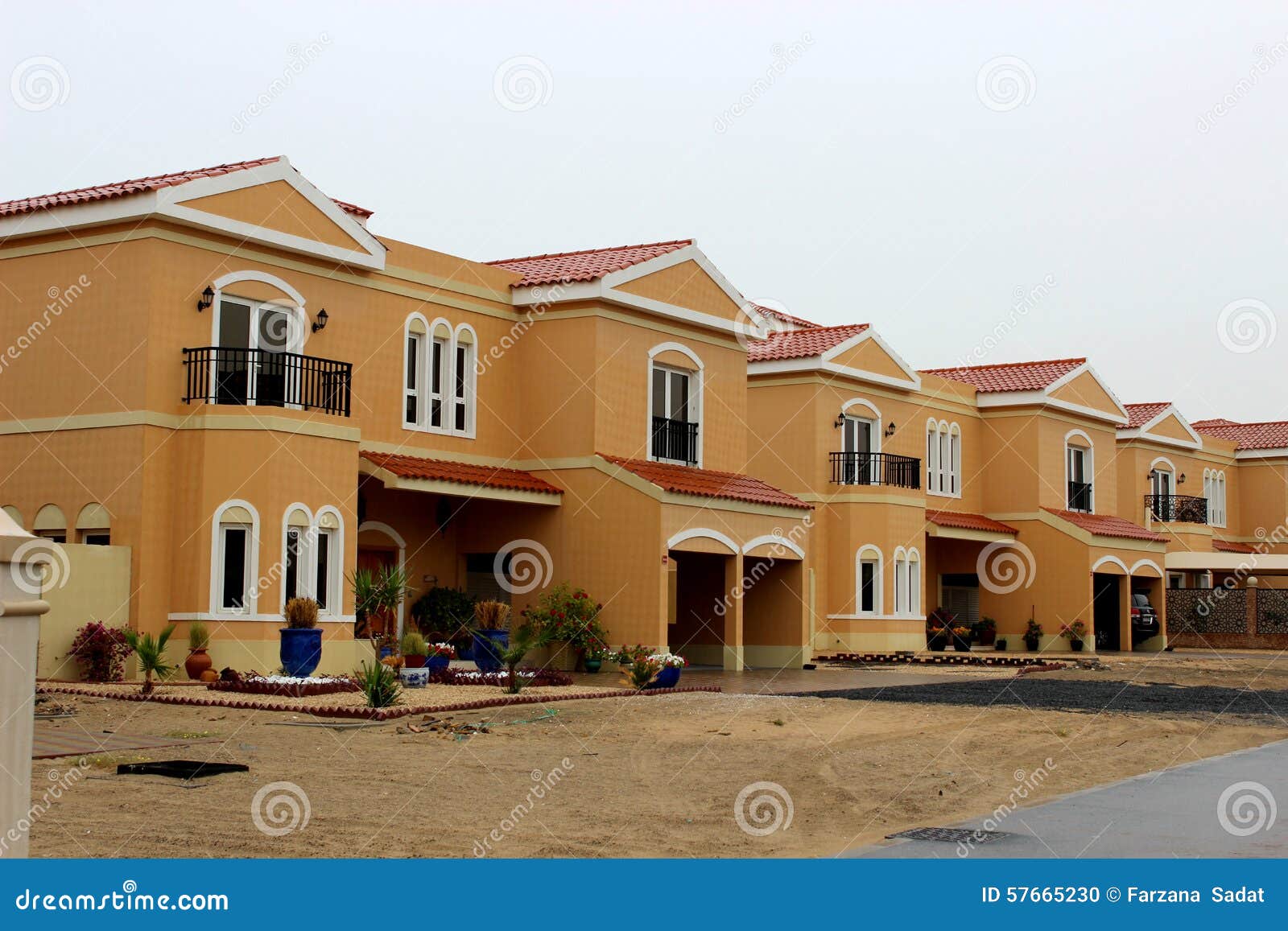 Villas from road view stock photo. Image of locations - 57665230