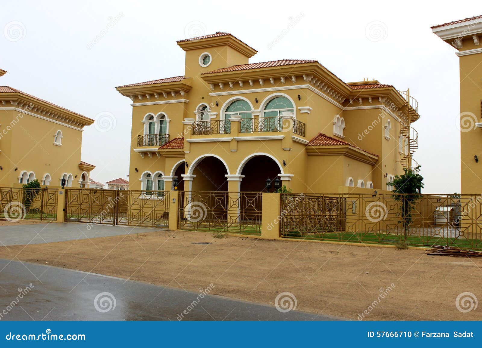 Villas from road view stock photo. Image of architecture - 57666710