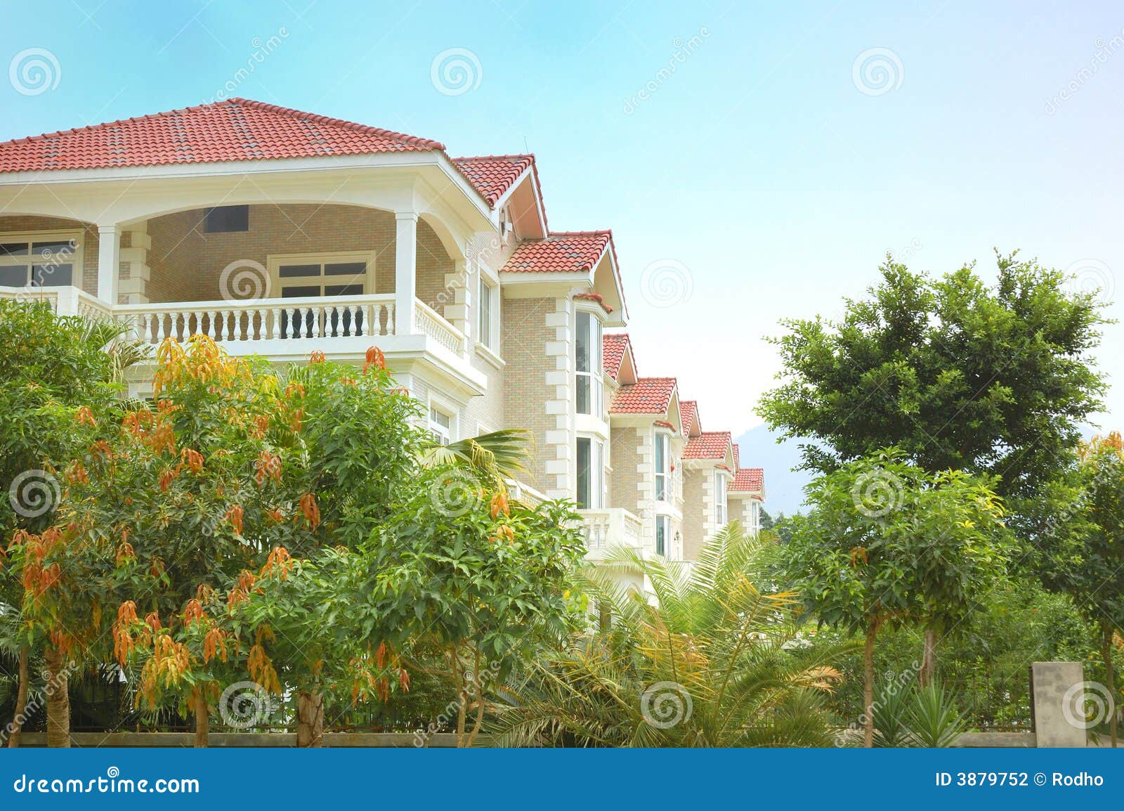 Villas and tree stock photo. Image of habitation, residence - 3879752