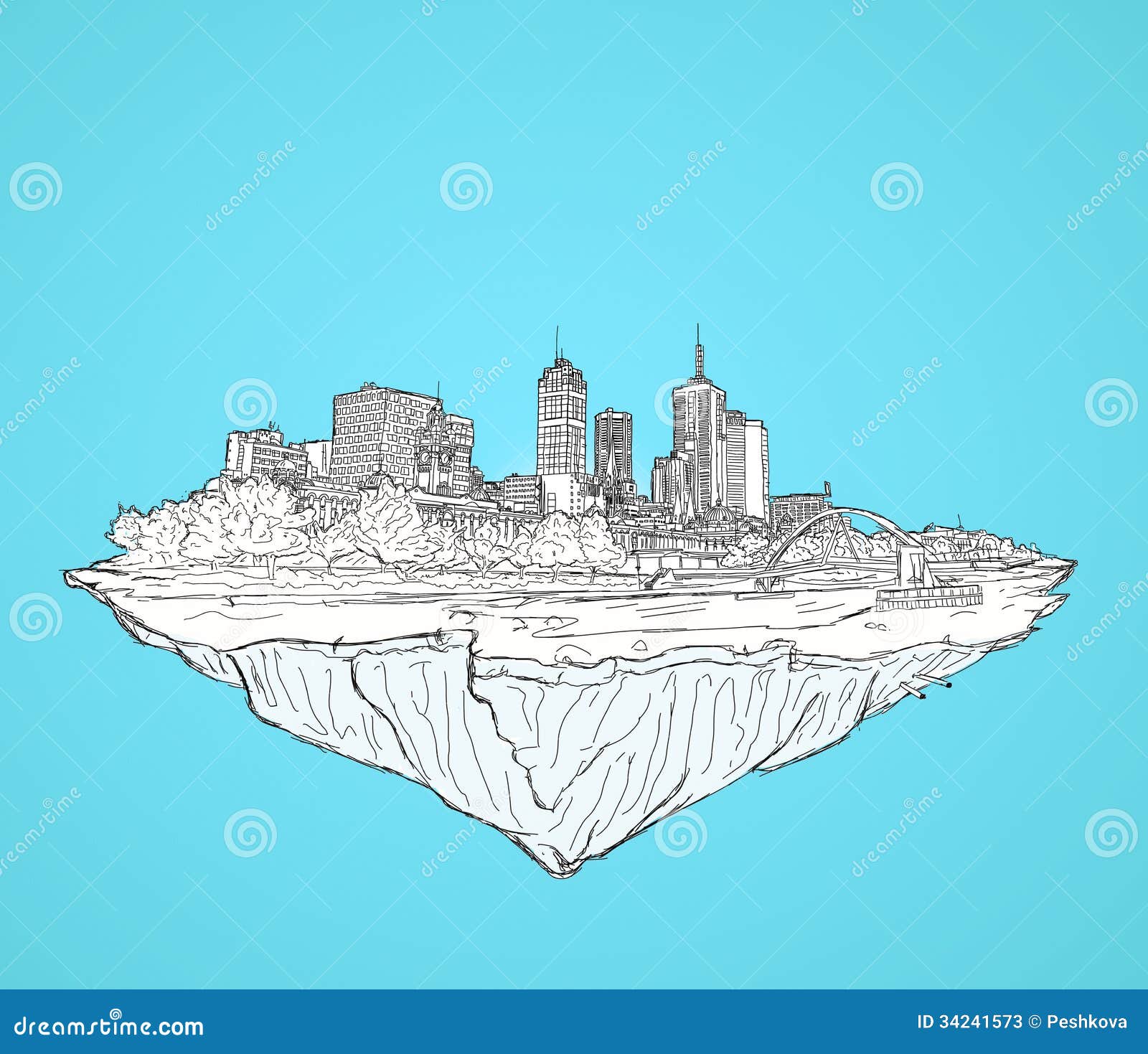 Ville de dessin illustration stock. Illustration du rendez - 34241573