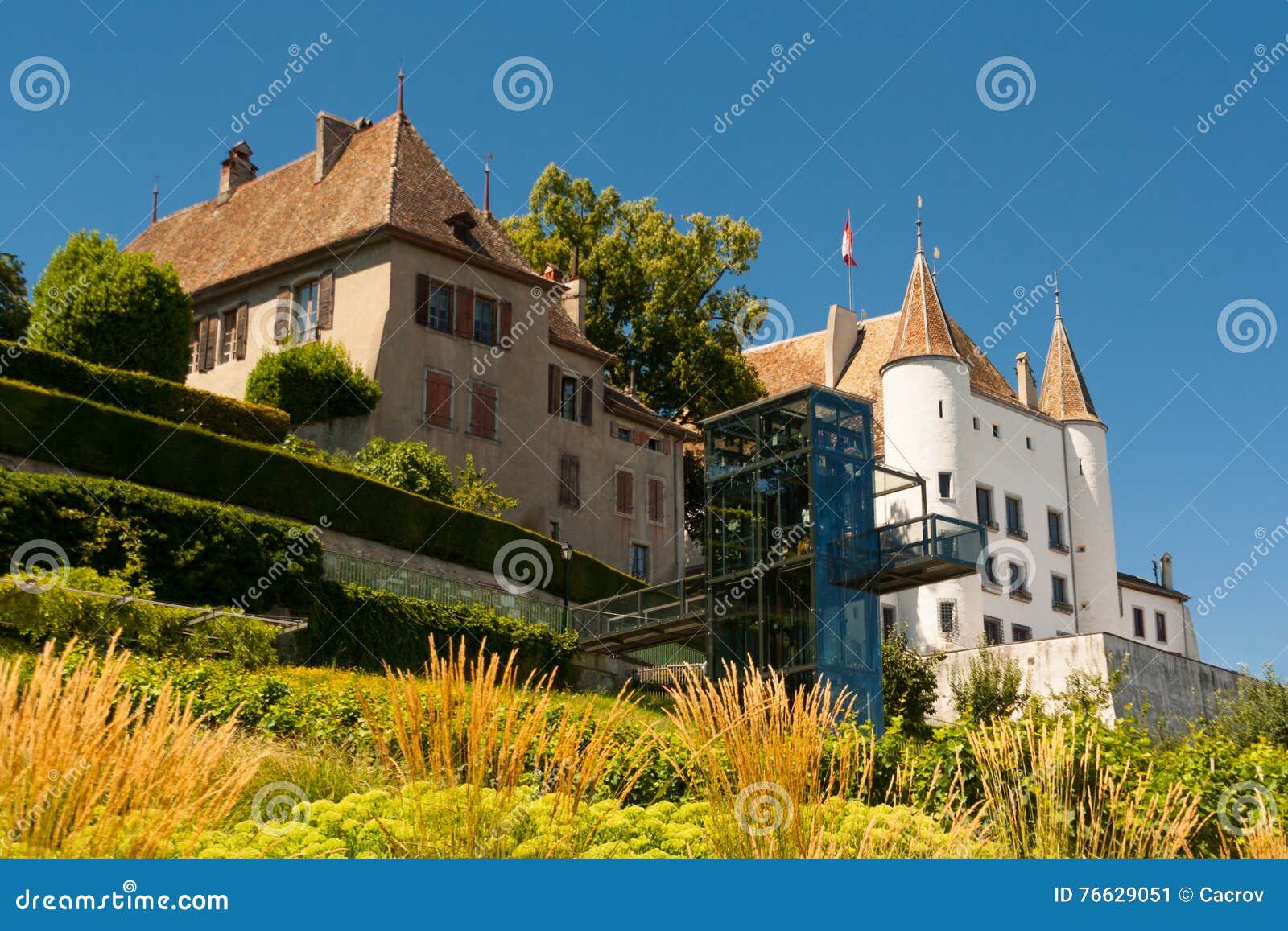 Ville de Nyon, Suisse image stock. Image du repère, switzerland - 76629051