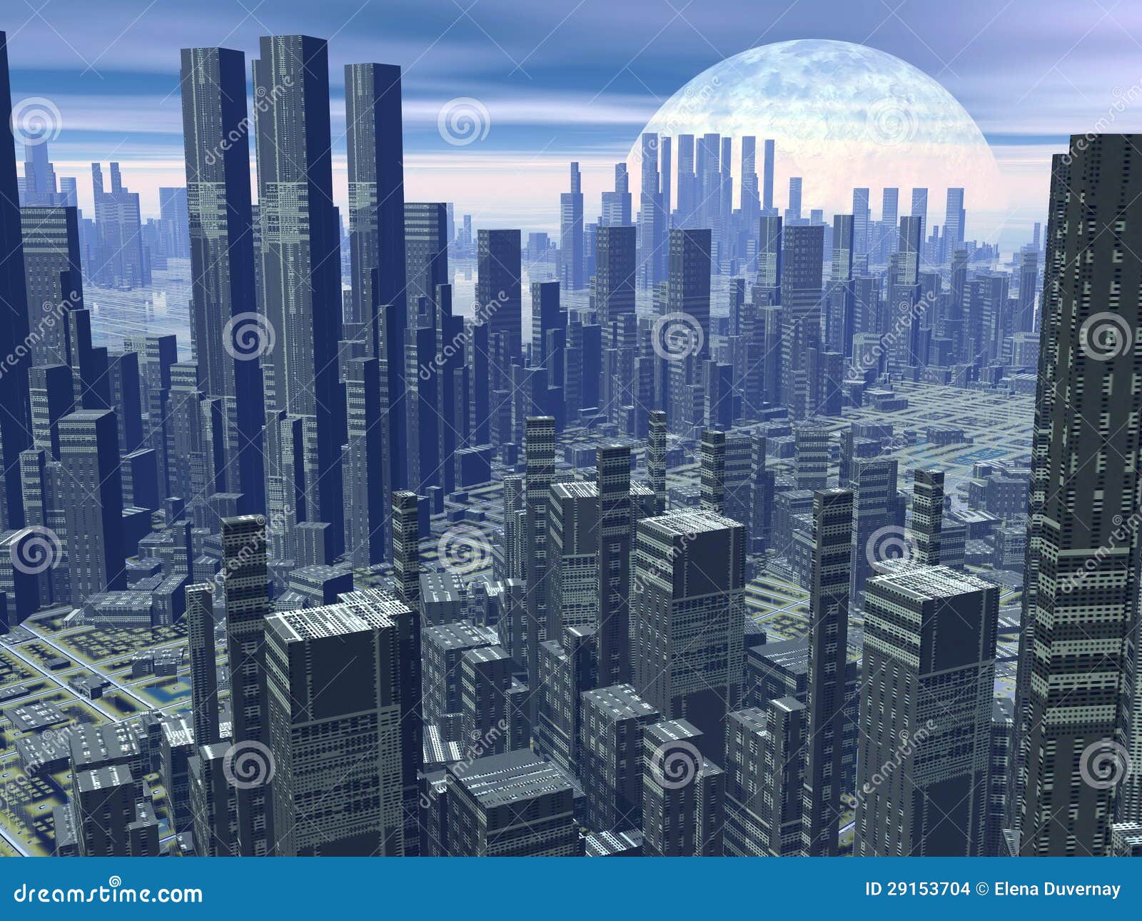 Ville Futuriste - 3D Rendent Illustration Stock - Illustration du ...