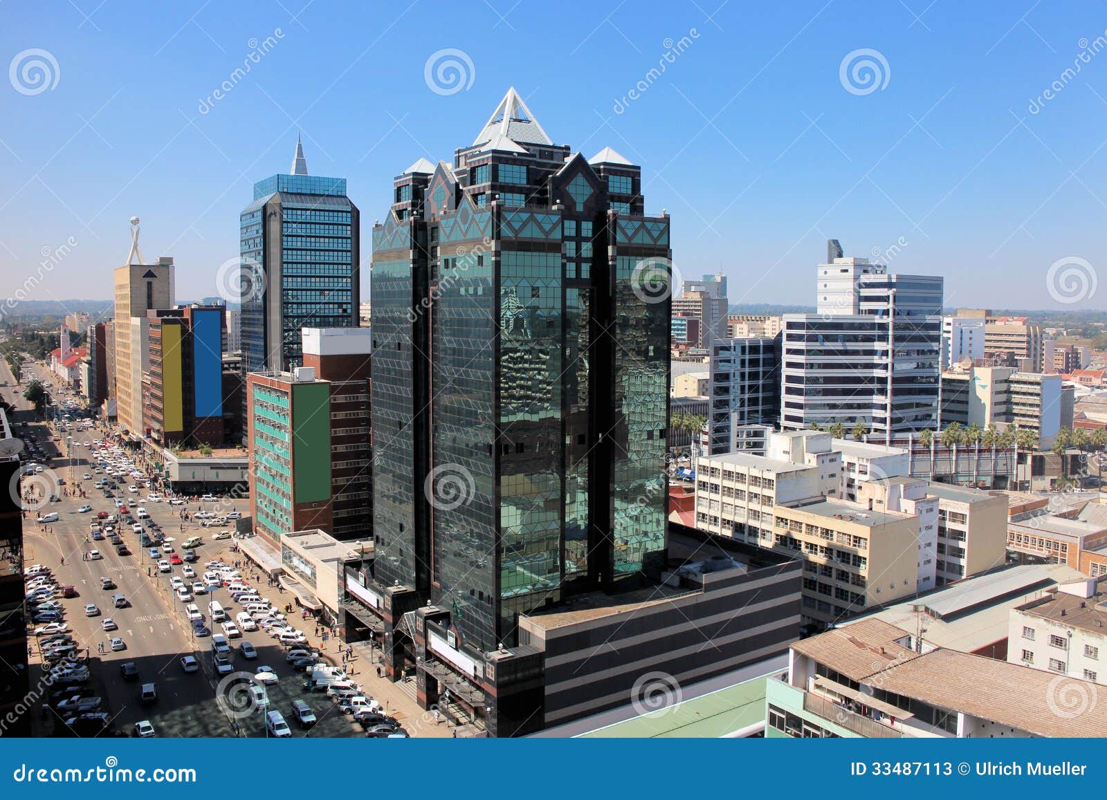 Ville Zimbabwe de Harare image stock. Image du downtown - 33487113