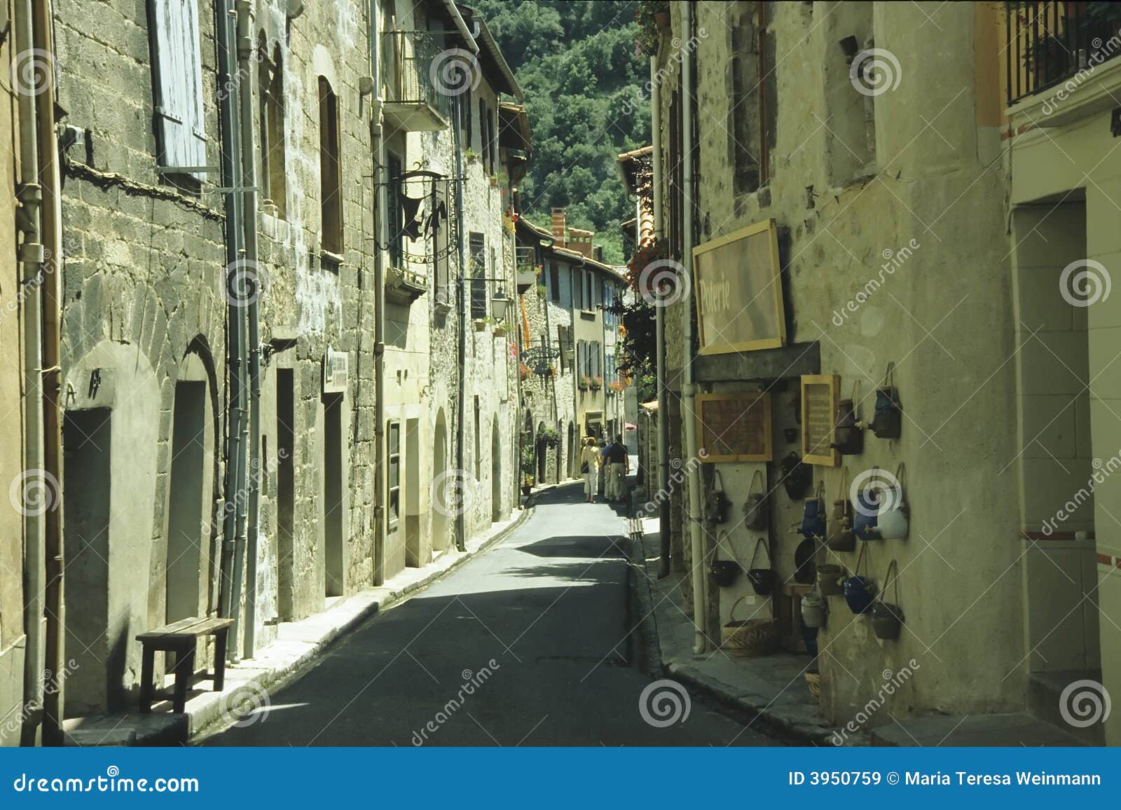 Villefranche-medieval Alley Stock Image - Image of picturesque, shop ...