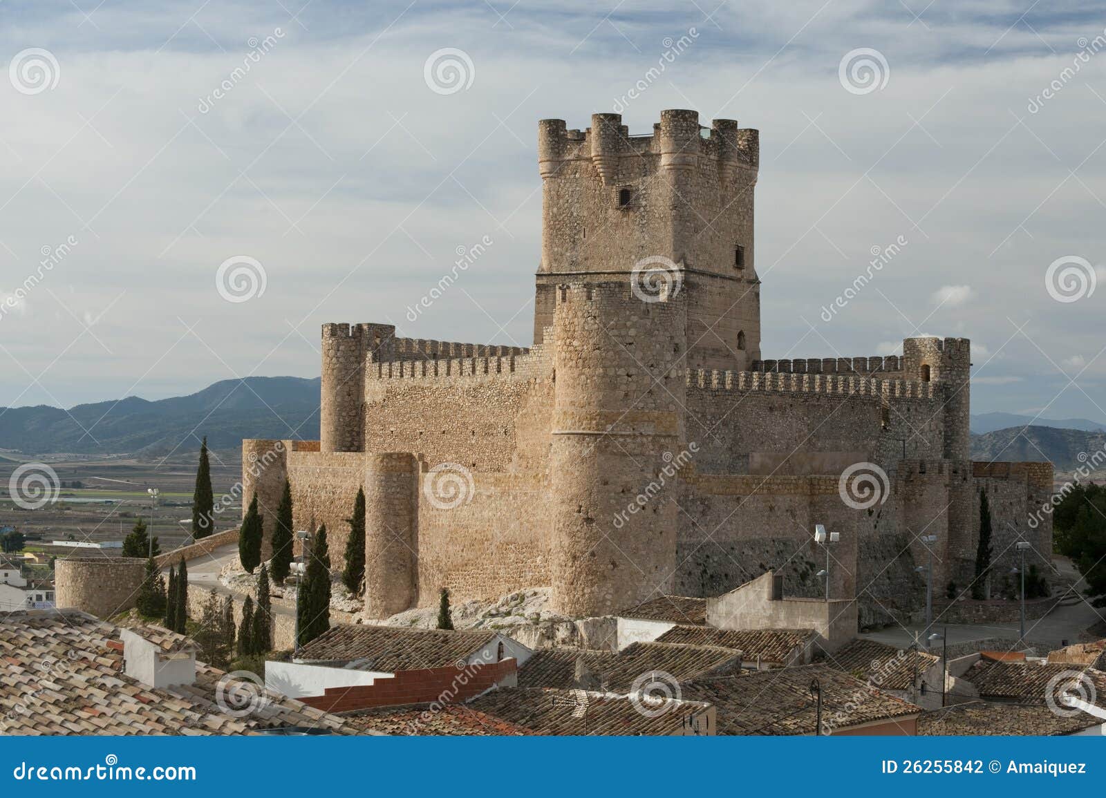 Villena Castle stock photo. Image of architecture, fortified - 26255842