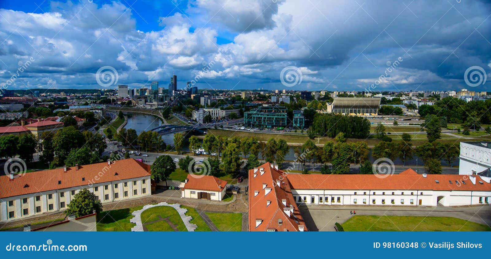 Vilnius City and Clouds Top View Editorial Stock Photo - Image of ...