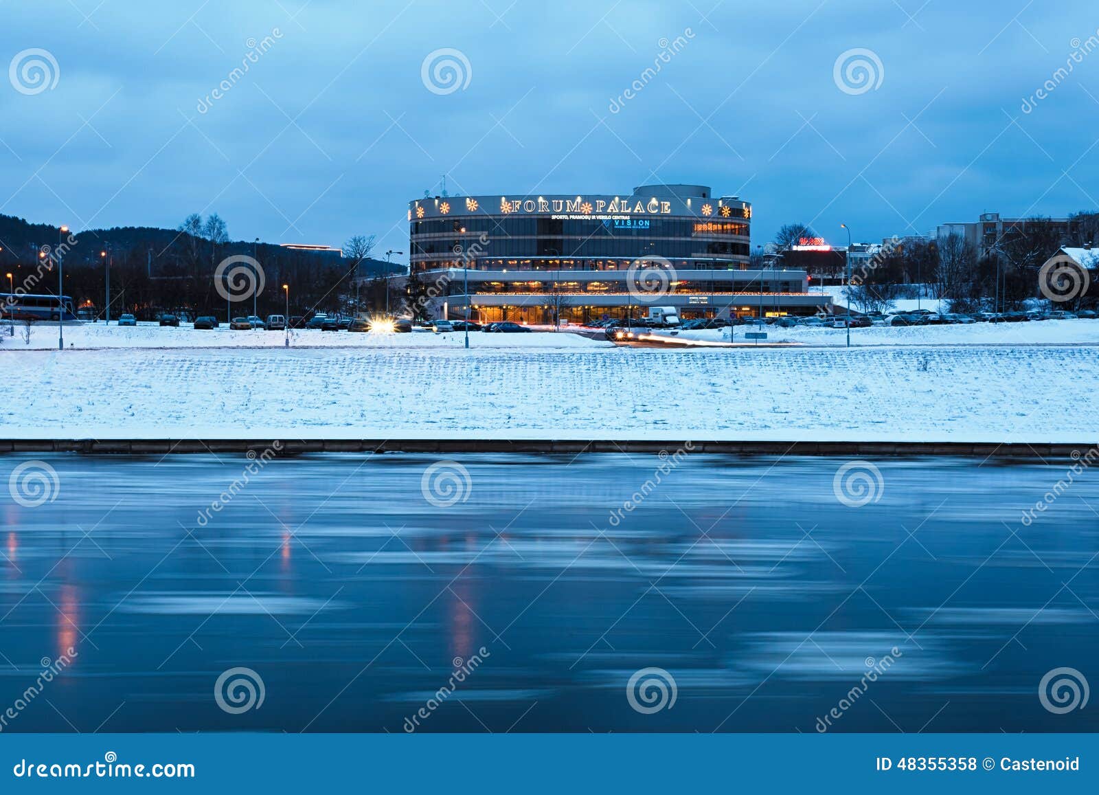 Vilnius City Forum Palace at Winter Time Editorial Stock Photo - Image ...