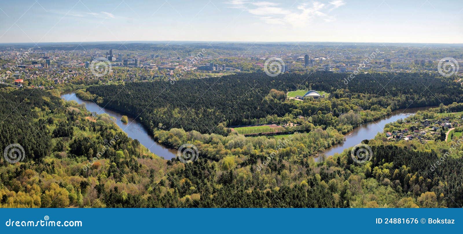 Vilnius City and Nature with Forests and River Stock Photo - Image of ...