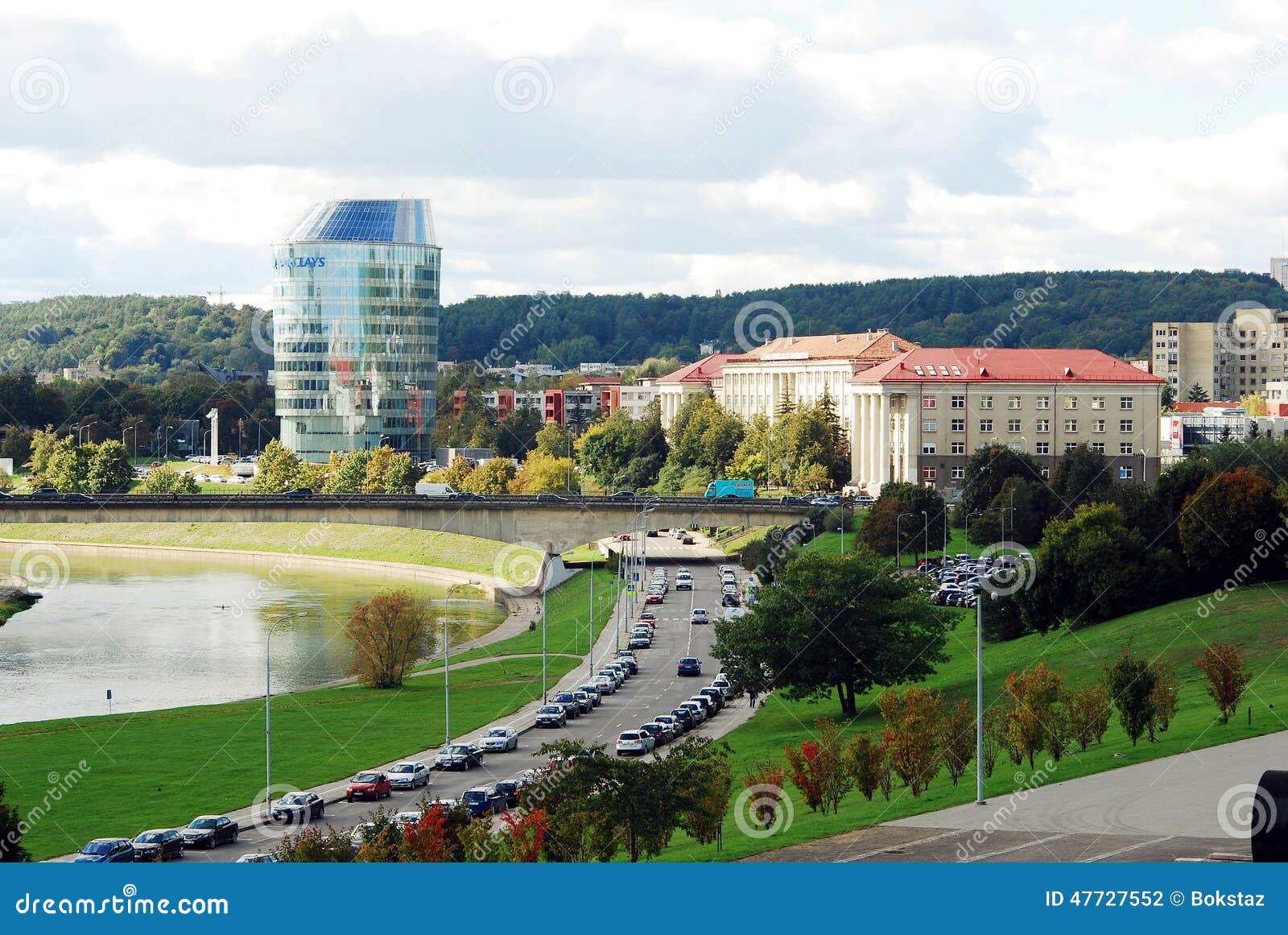 Vilnius City Panorama with River Neris on September 24, 2014 Editorial ...