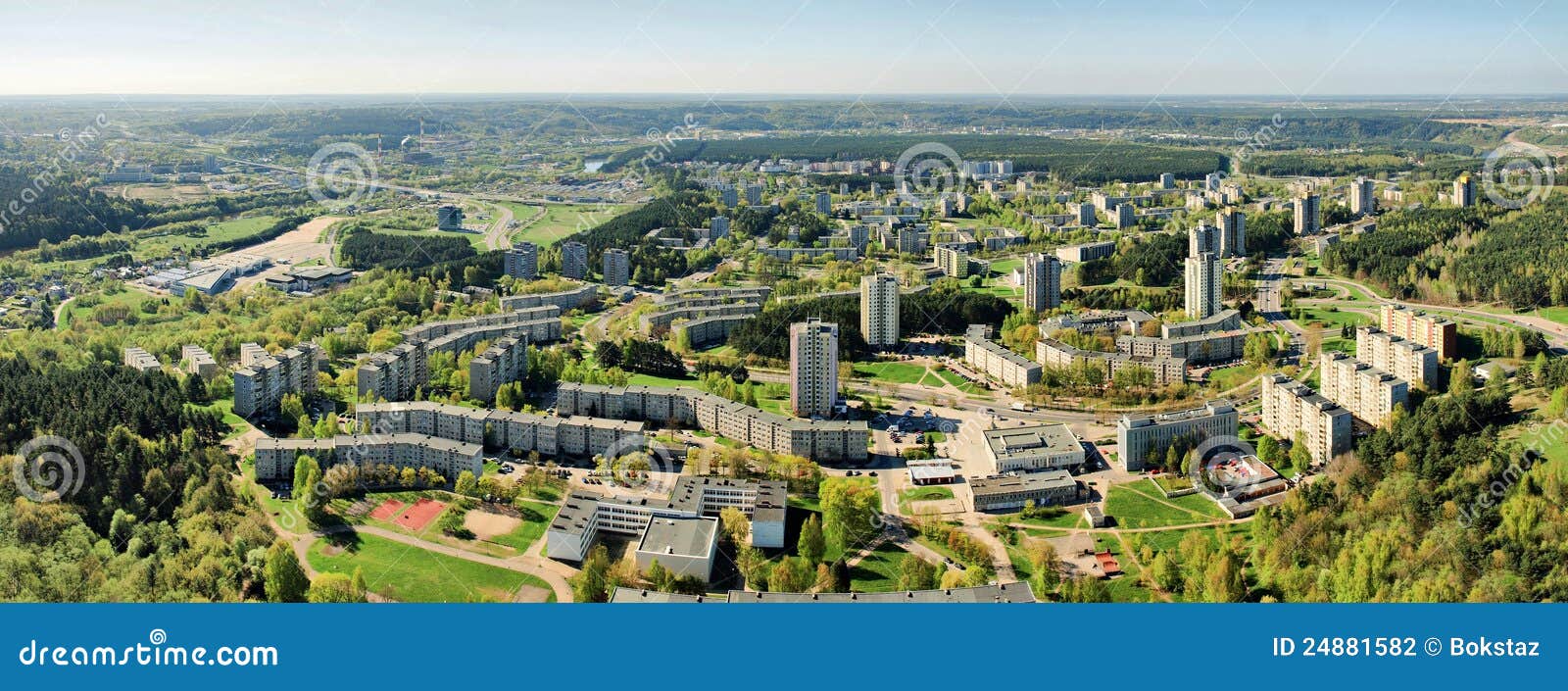 Vilnius Lazdynai District View from Bird Flight Stock Photo - Image of ...