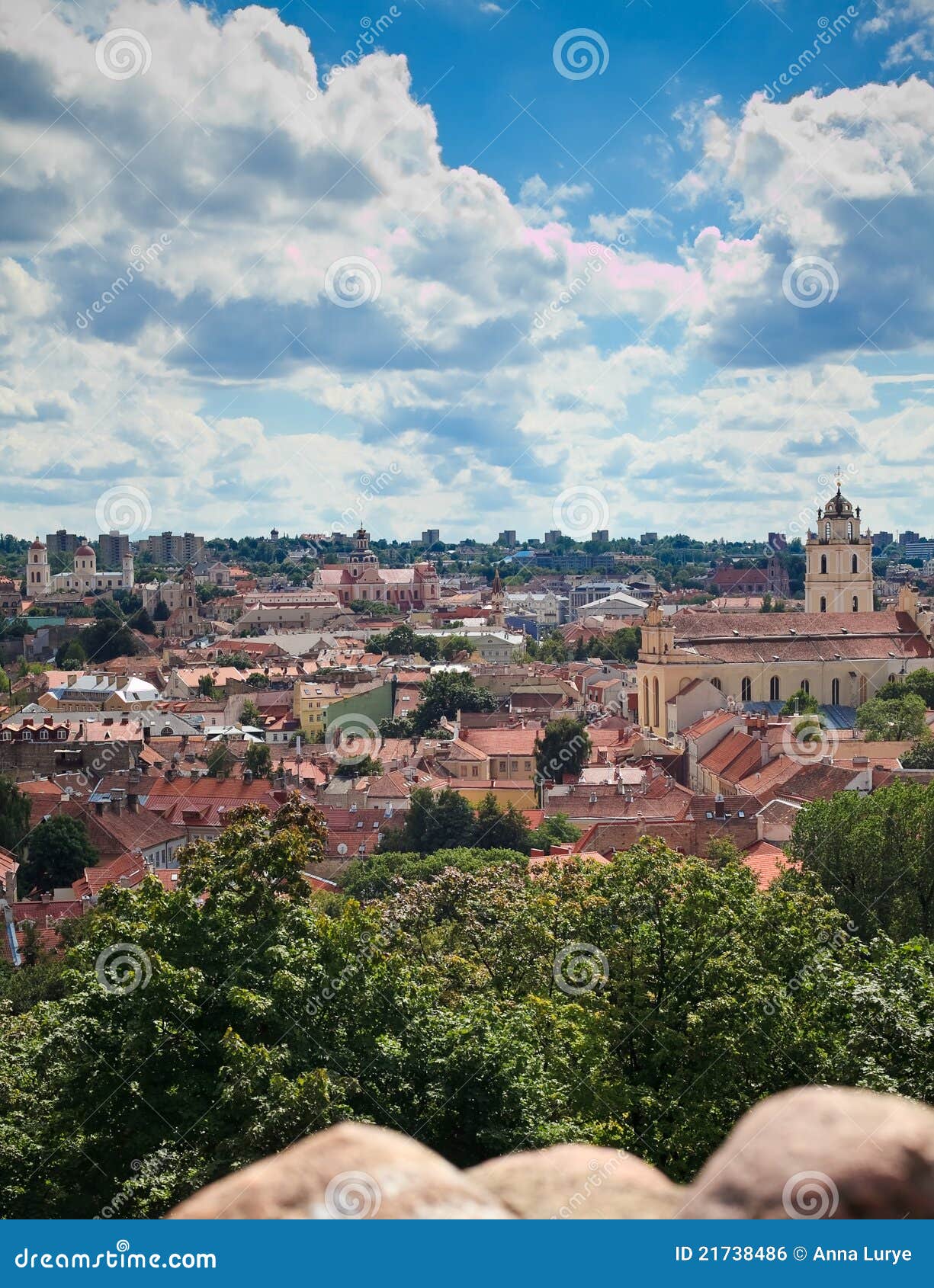 Vilnius, Lithuania stock photo. Image of roofs, panorama - 21738486