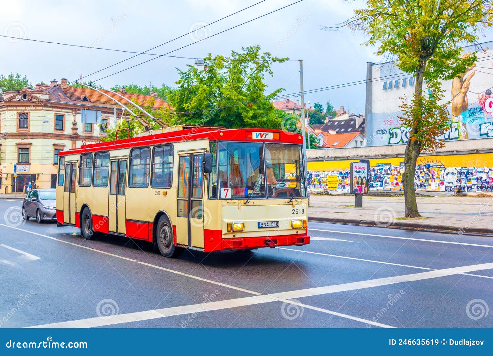 VILNIUS, LITHUANIA, AUGUST 14, 2016: a View of a Public Trolley Bus in ...