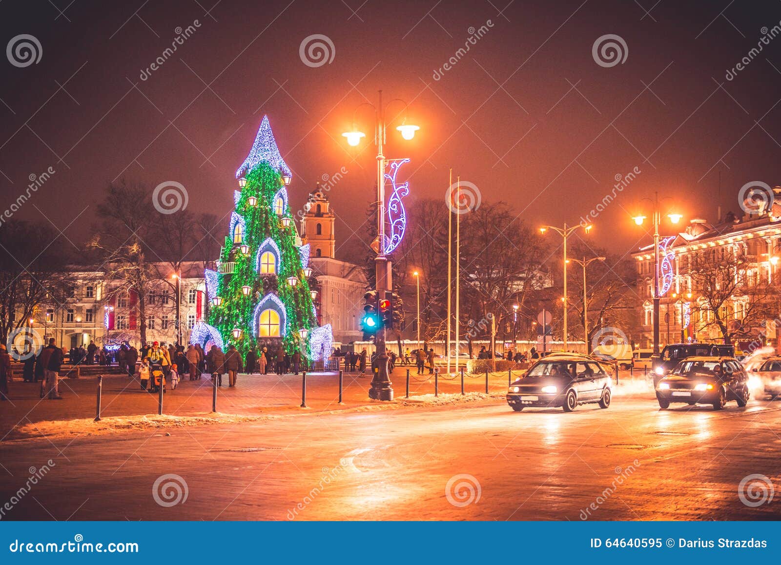 Vilnius Lithuania, Christmas Time Stock Image - Image of january ...