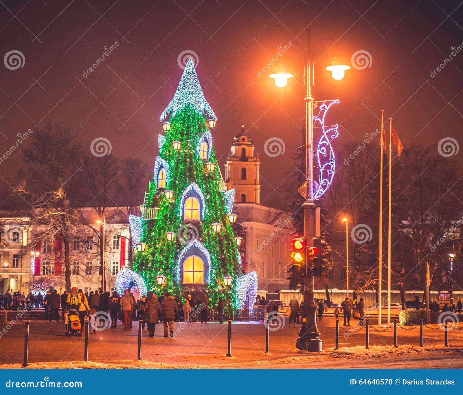 Vilnius Lithuania, Christmas Time Stock Photo - Image of pine ...