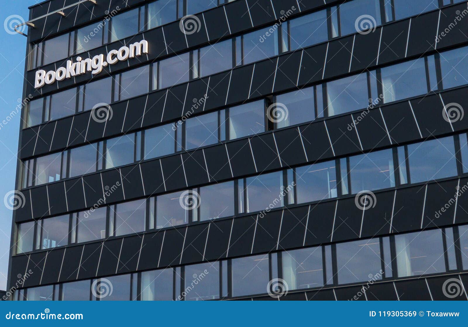 Booking.com Sign on the Office Building Editorial Stock Image - Image ...