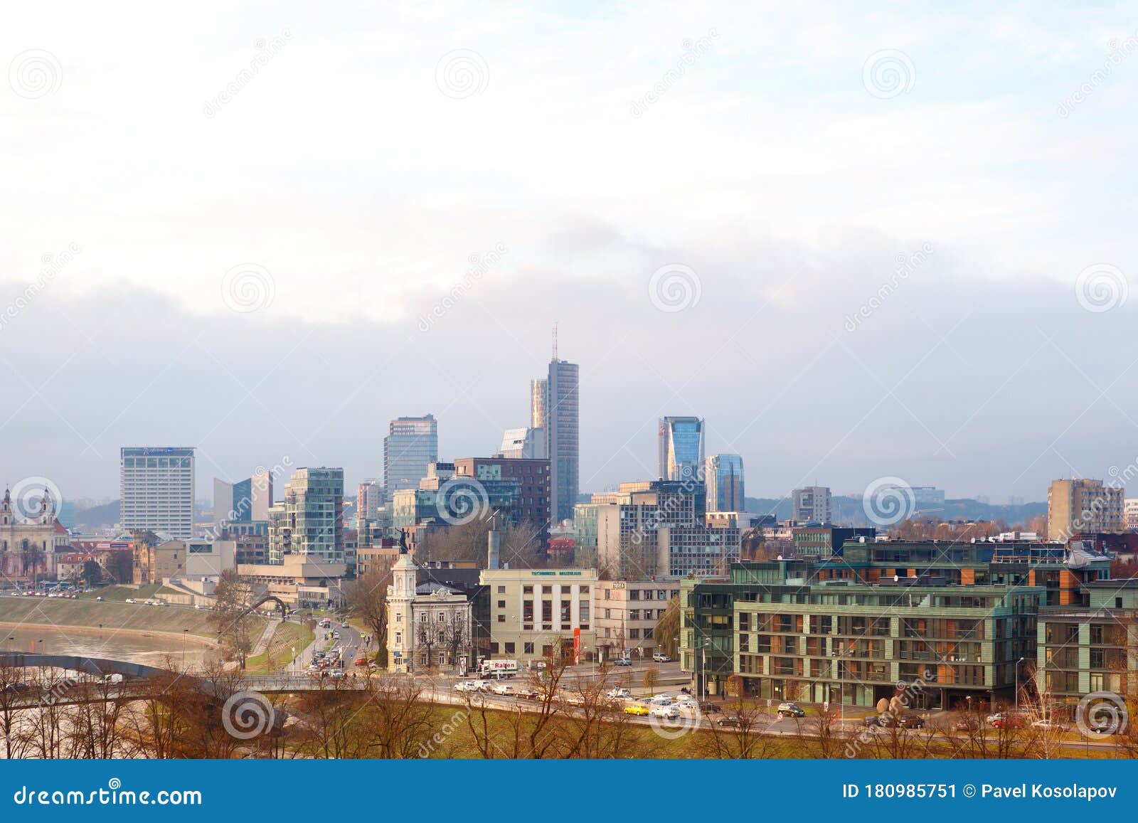 Vilnius, Lithuania, October 31, 2014. View of the Center of Vilnius ...