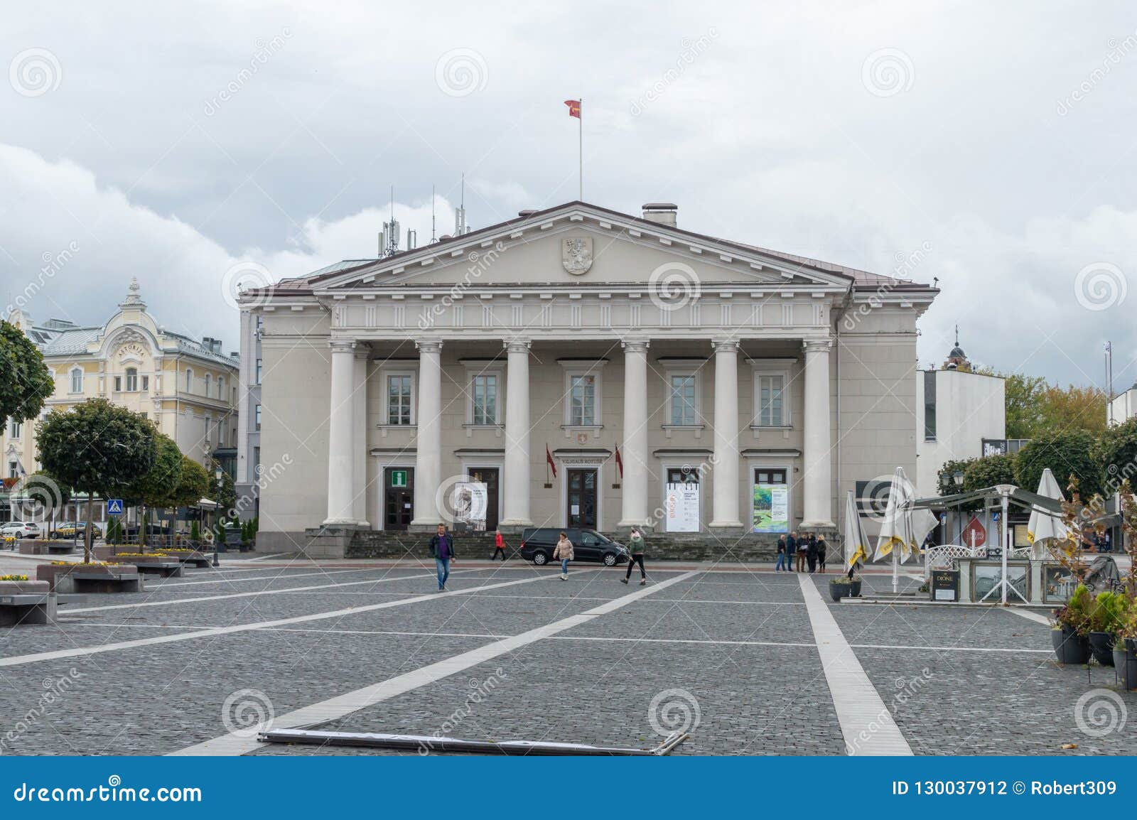 Historical Vilnius` Town Hall in the Square of the Same Name in the Old ...