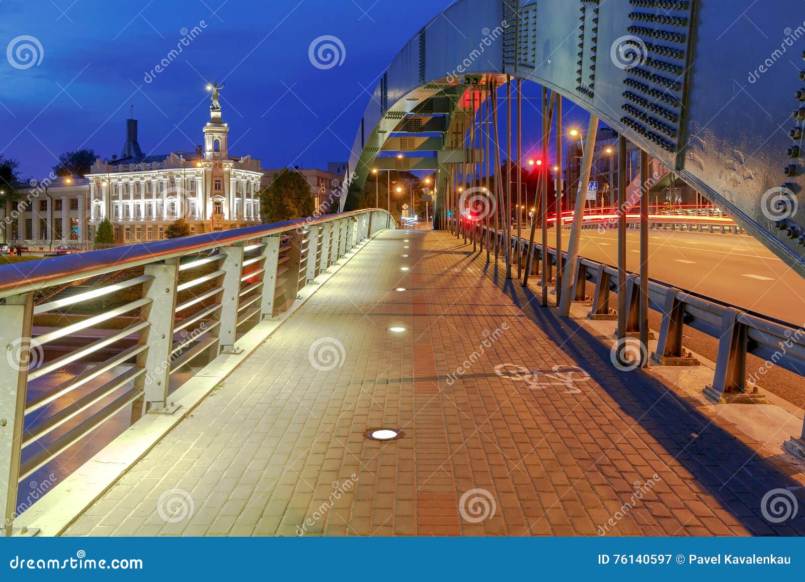Vilnius. Mindaugas Bridge Across Neris. Stock Image - Image of ...