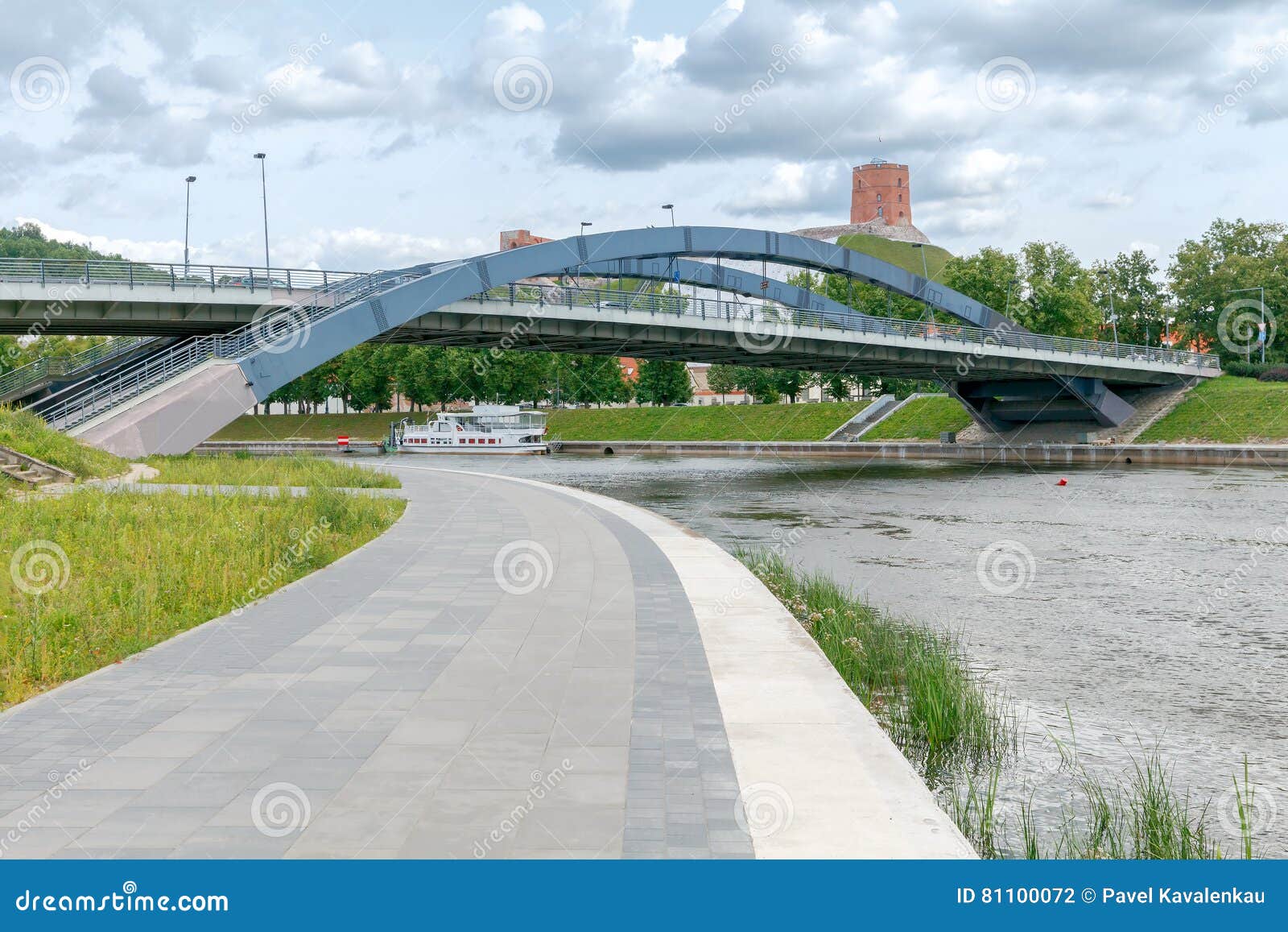 Vilnius. Mindaugas Bridge Across Neris. Stock Photo - Image of capital ...
